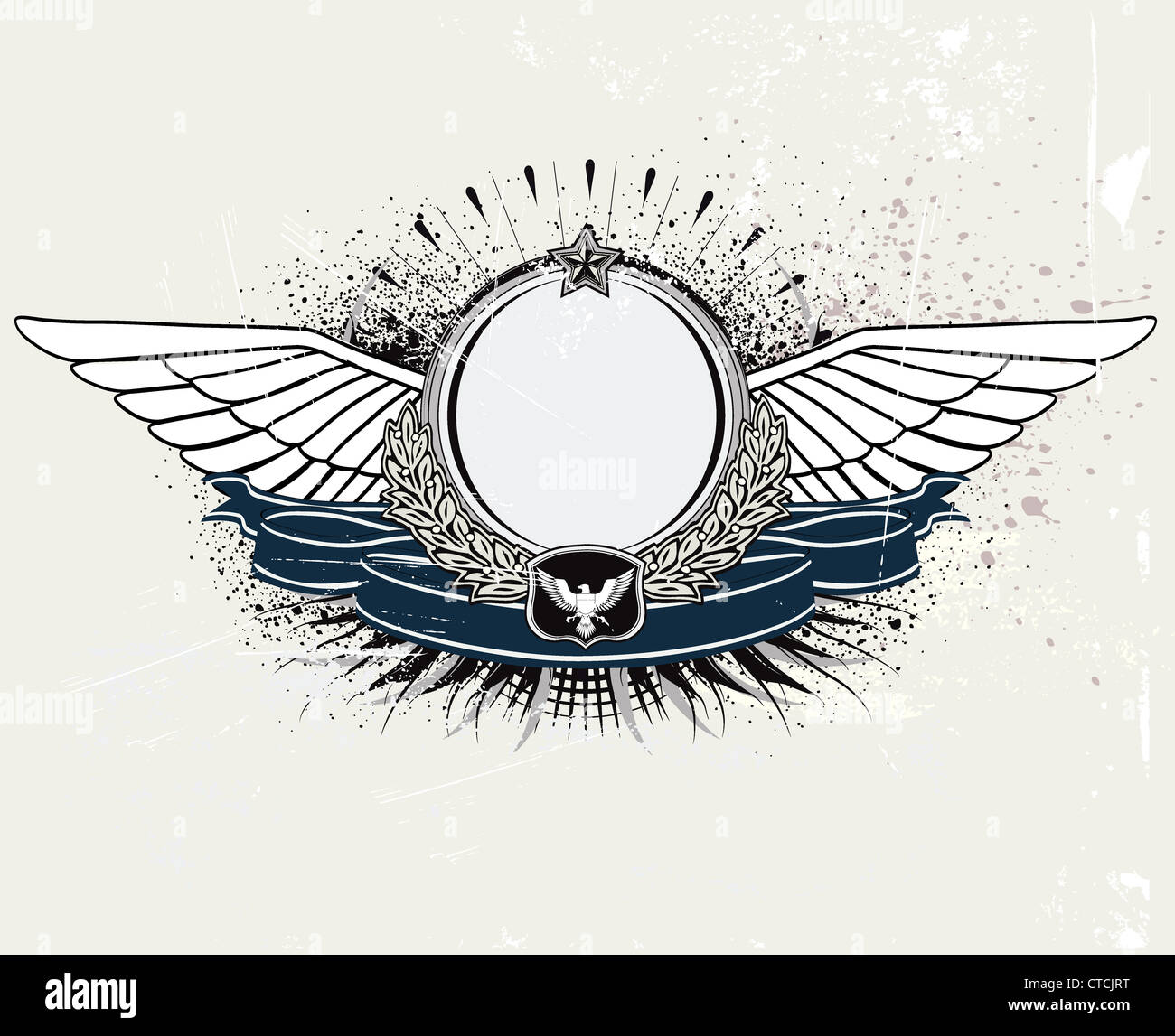 Winged Scroll Banner Vector