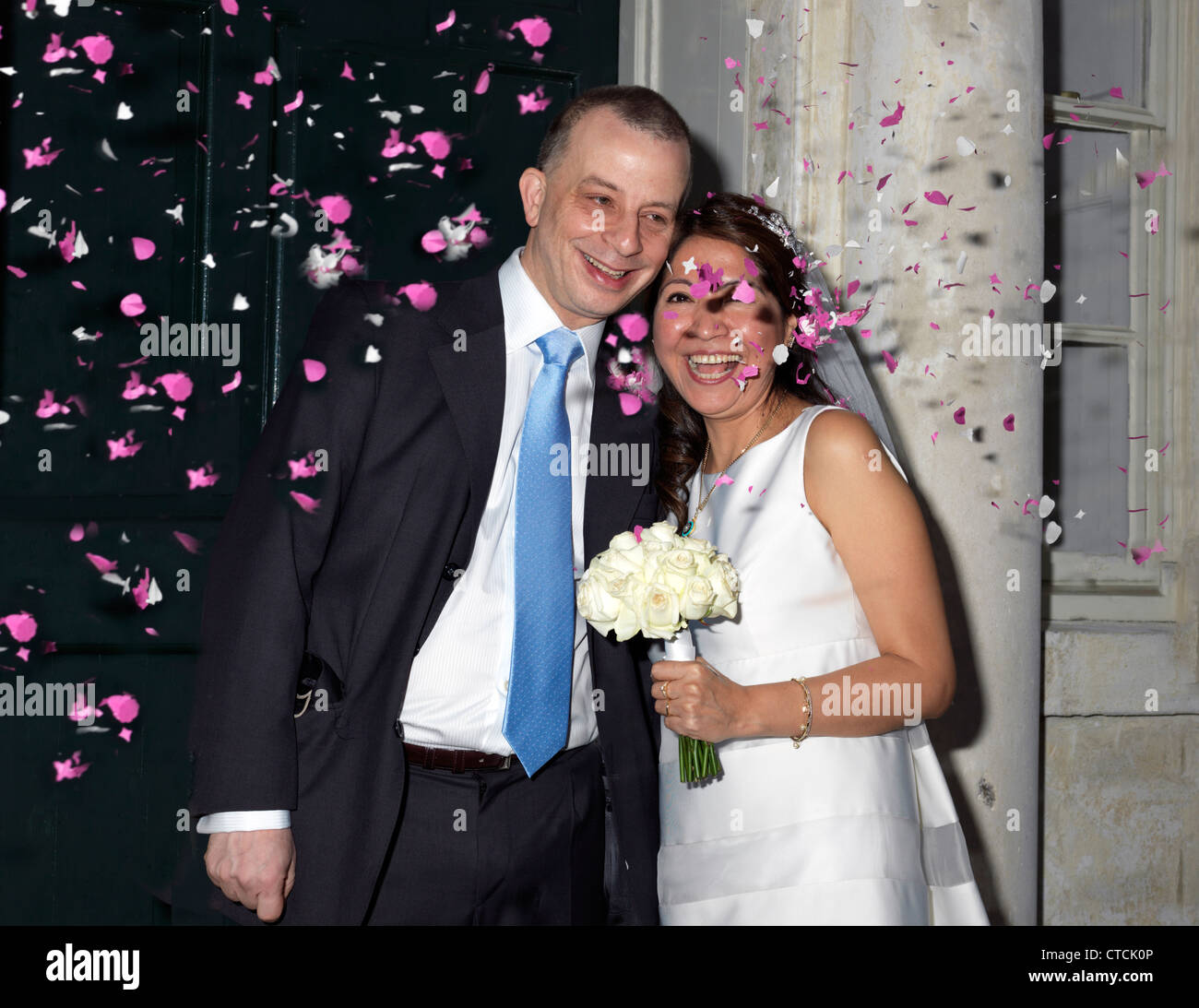 Confetti Thrown Over Bride And Groom After Wedding At Merton Registry ...