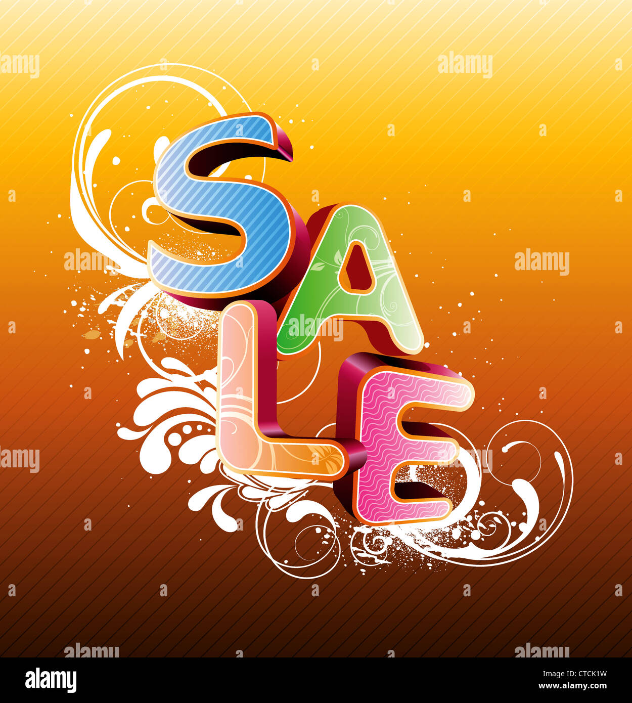 Vector illustration of sale styled design on the Abstract floral ...