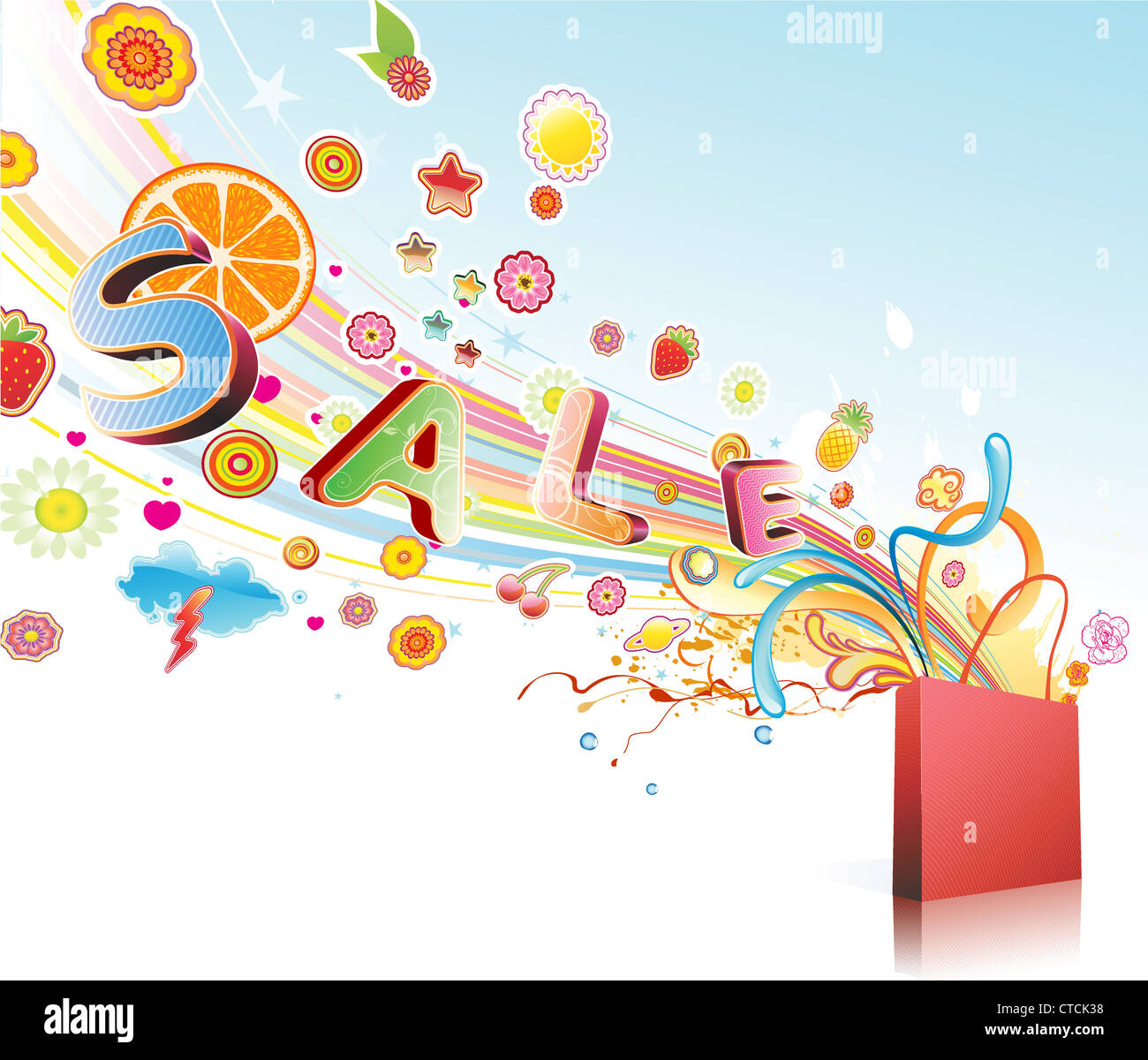Vector illustration of sale styled design on the with funky Design ...