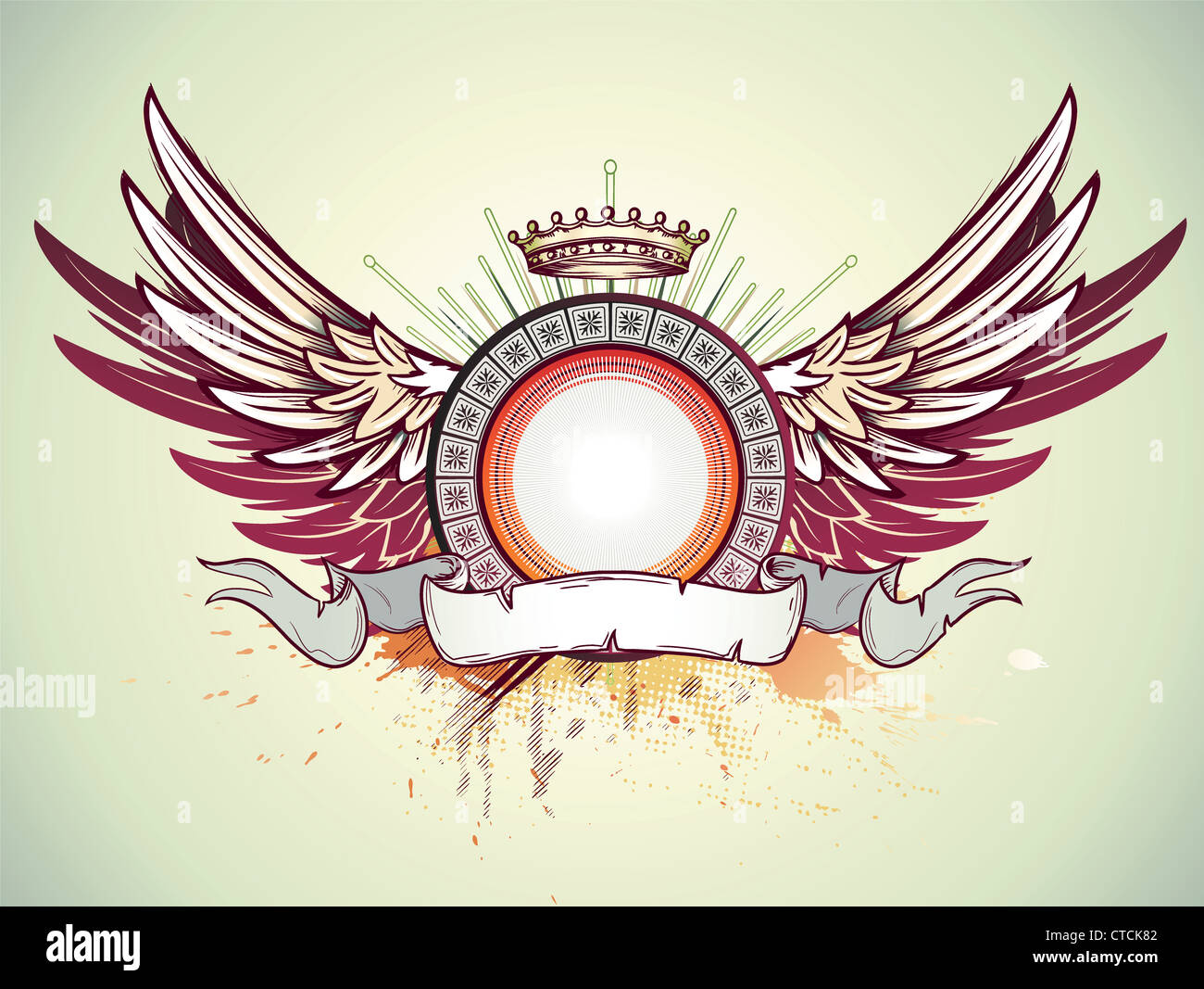 Blank Shield Logo With Wings