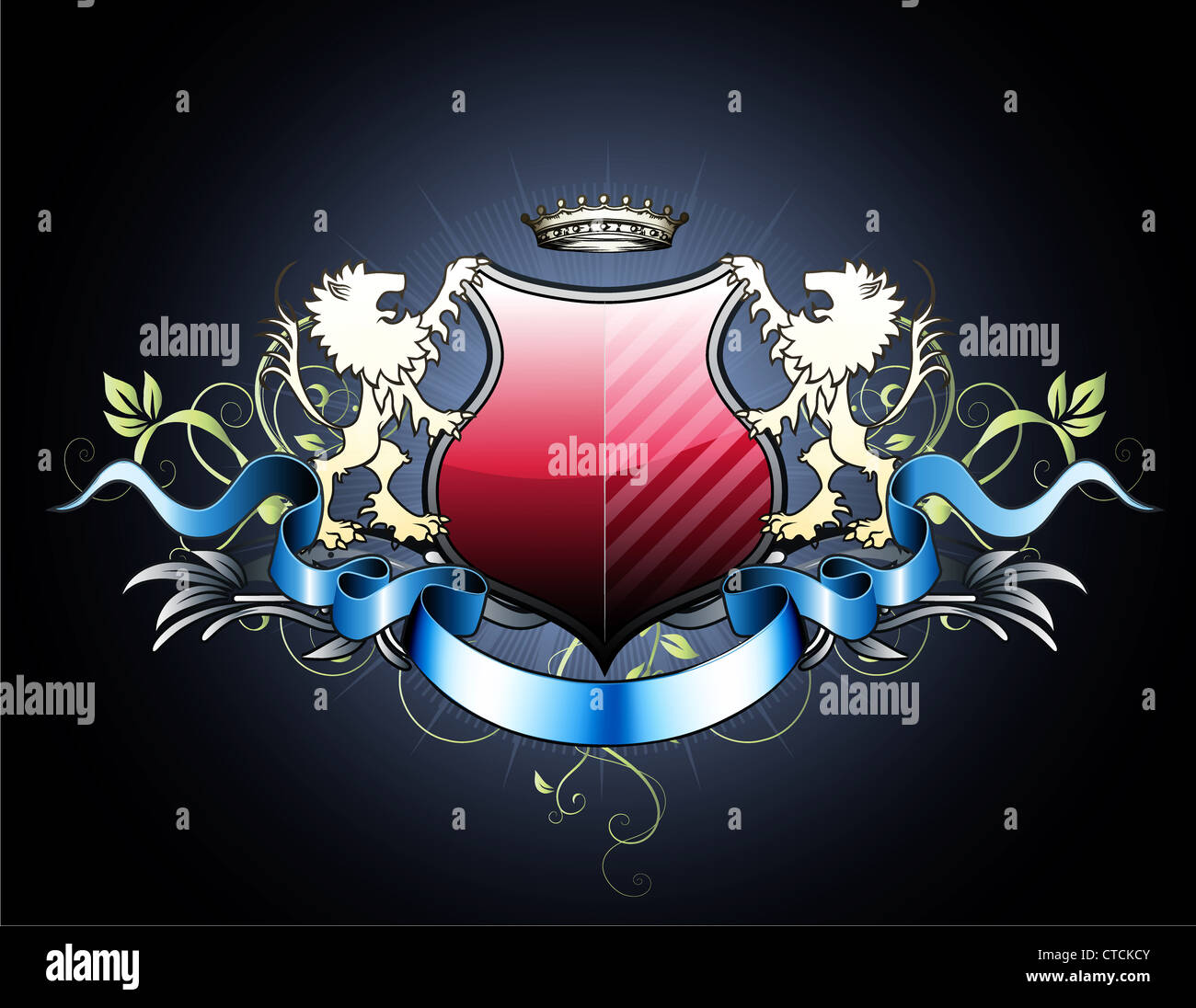 Shield and two lions hi-res stock photography and images - Alamy