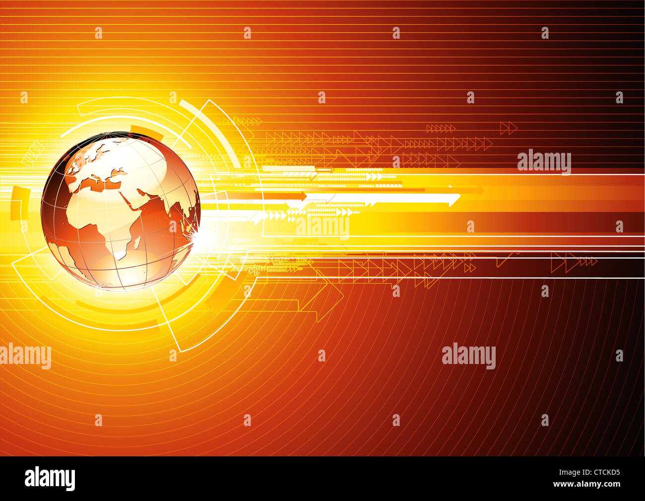 Vector illustration of abstract hi-tech Background with Glossy Earth ...