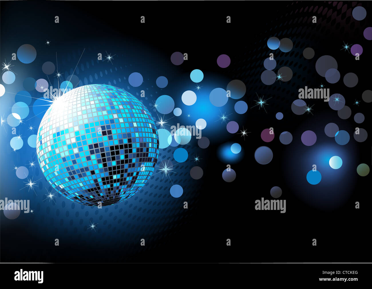 Vector illustration of blue abstract party Background with glowing ...