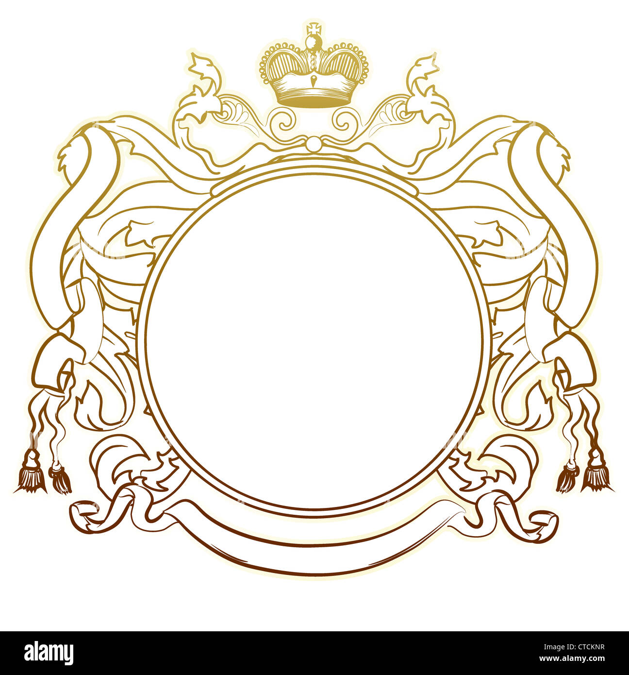 Vector illustration of abstract luxury golden heraldic frame Stock ...