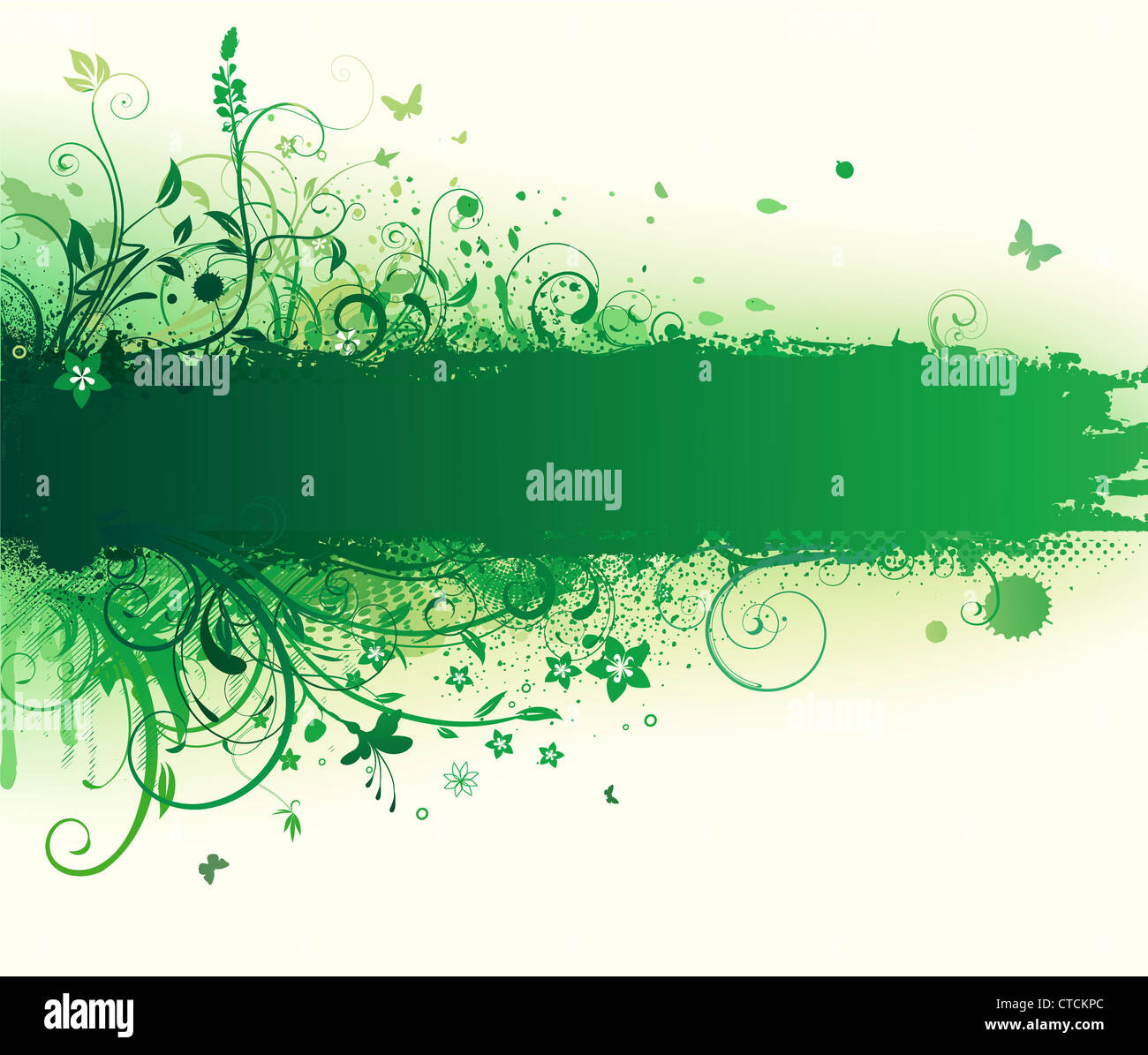 Vector illustration of funky Grunge futuristic background with green ...