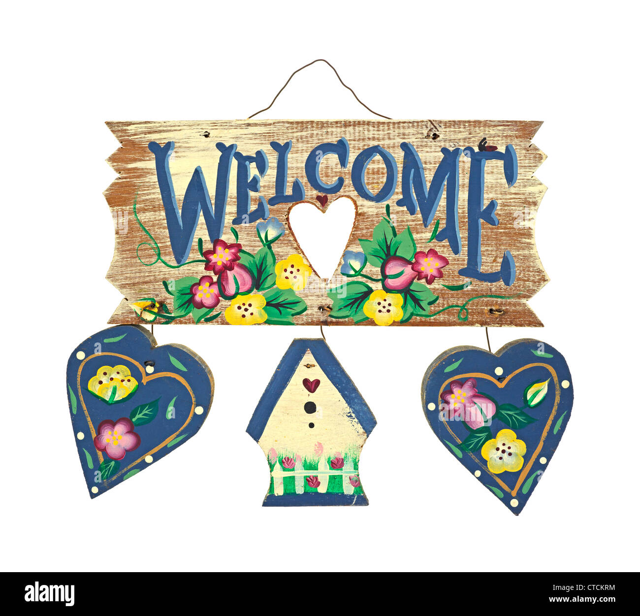 Wood Welcome Sign Stock Photo - Alamy