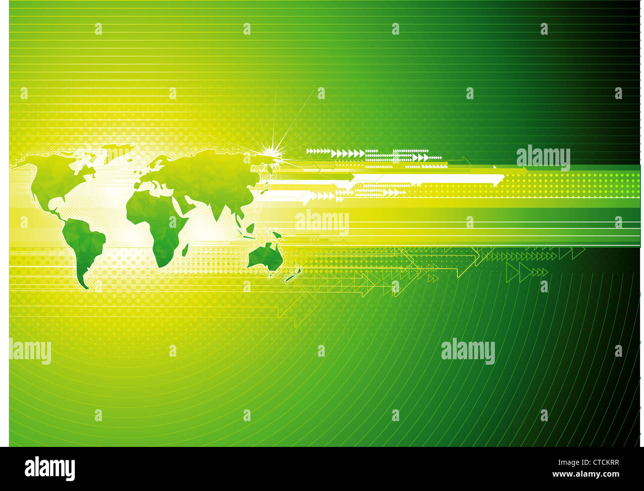 Vector illustration of green abstract hi-tech Background with Glossy ...