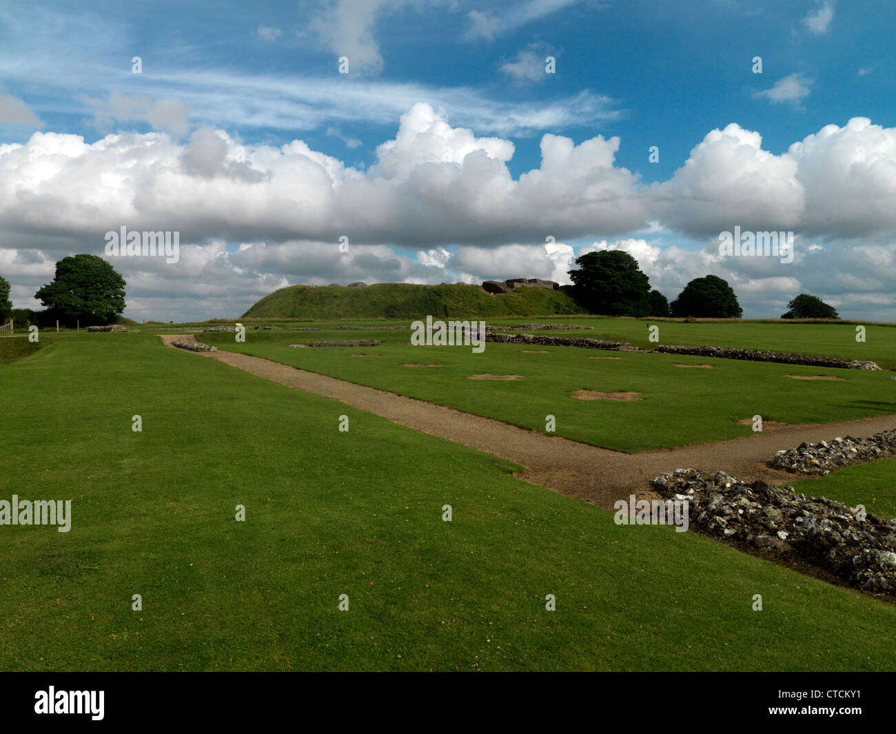 Mound of the 11th century motte and bailey castle hi-res stock ...