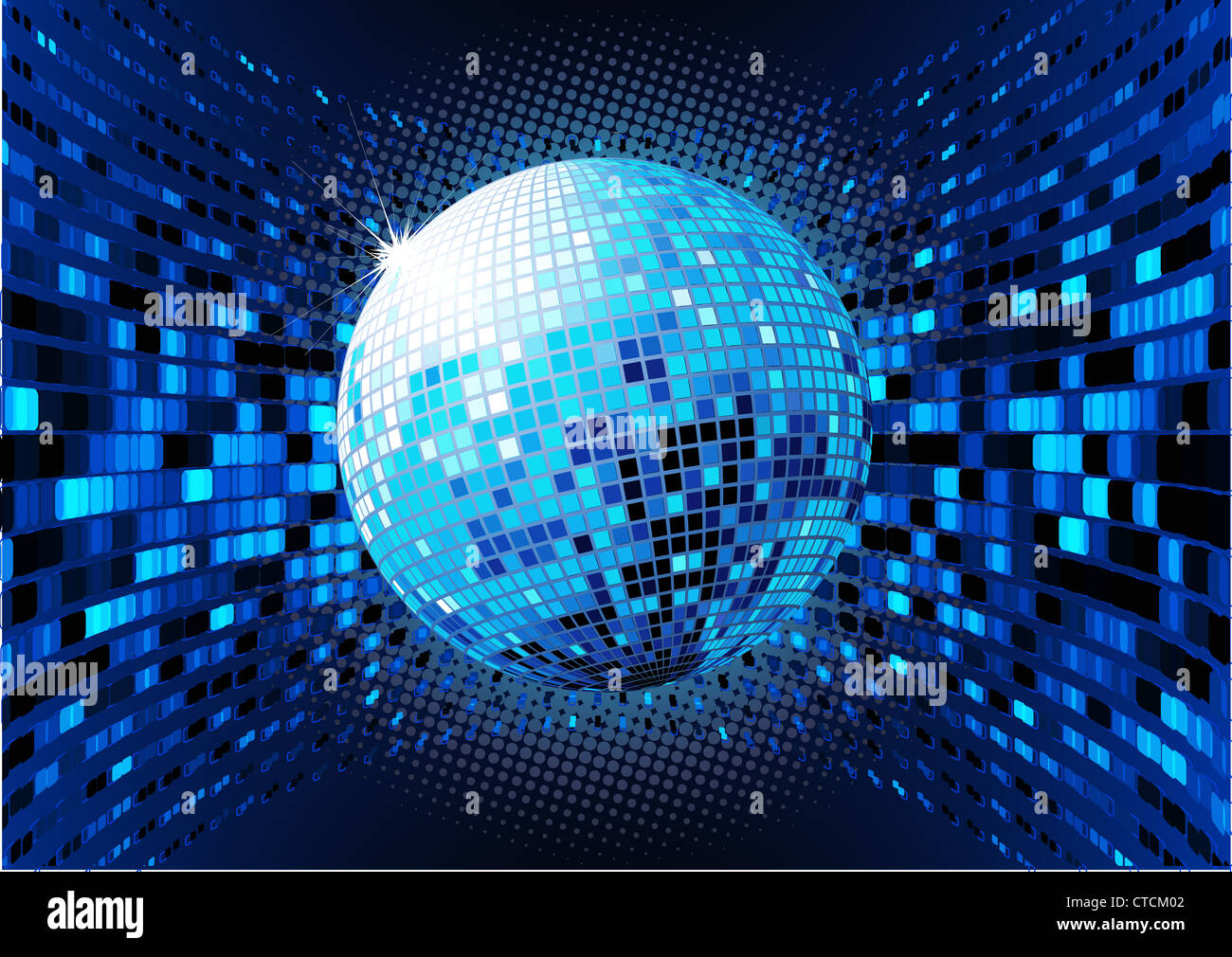 Vector illustration of abstract blue party Background with glowing ...