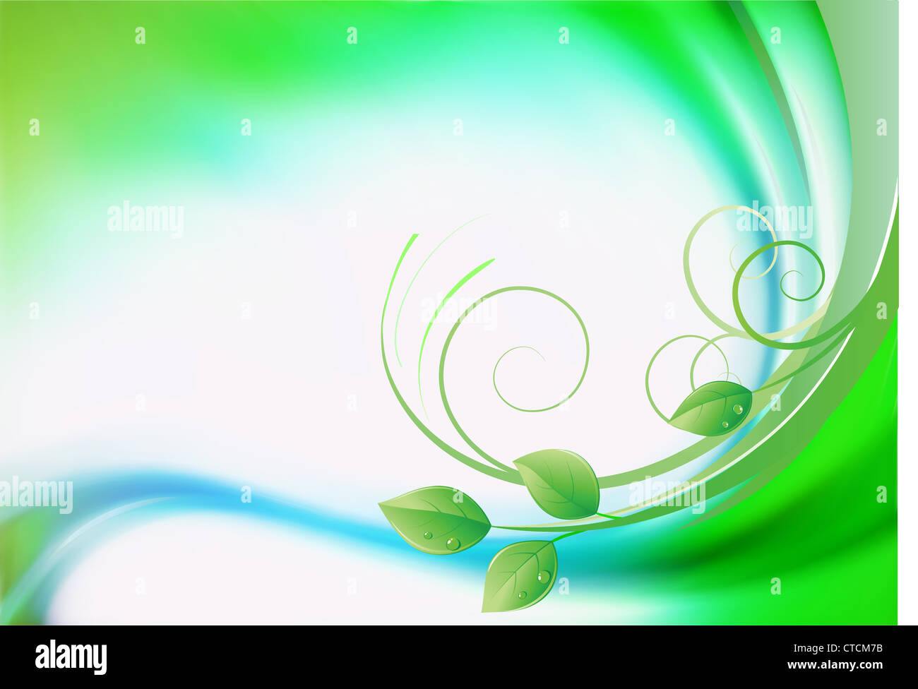 Vector illustration of fresh spring abstract background with green ...