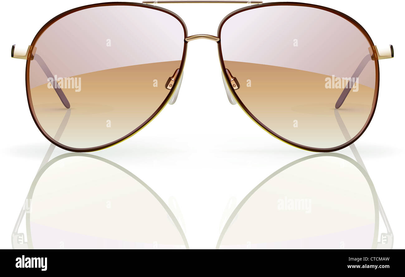 Vector illustration of stylish aviator sunglasses with reflection Stock ...