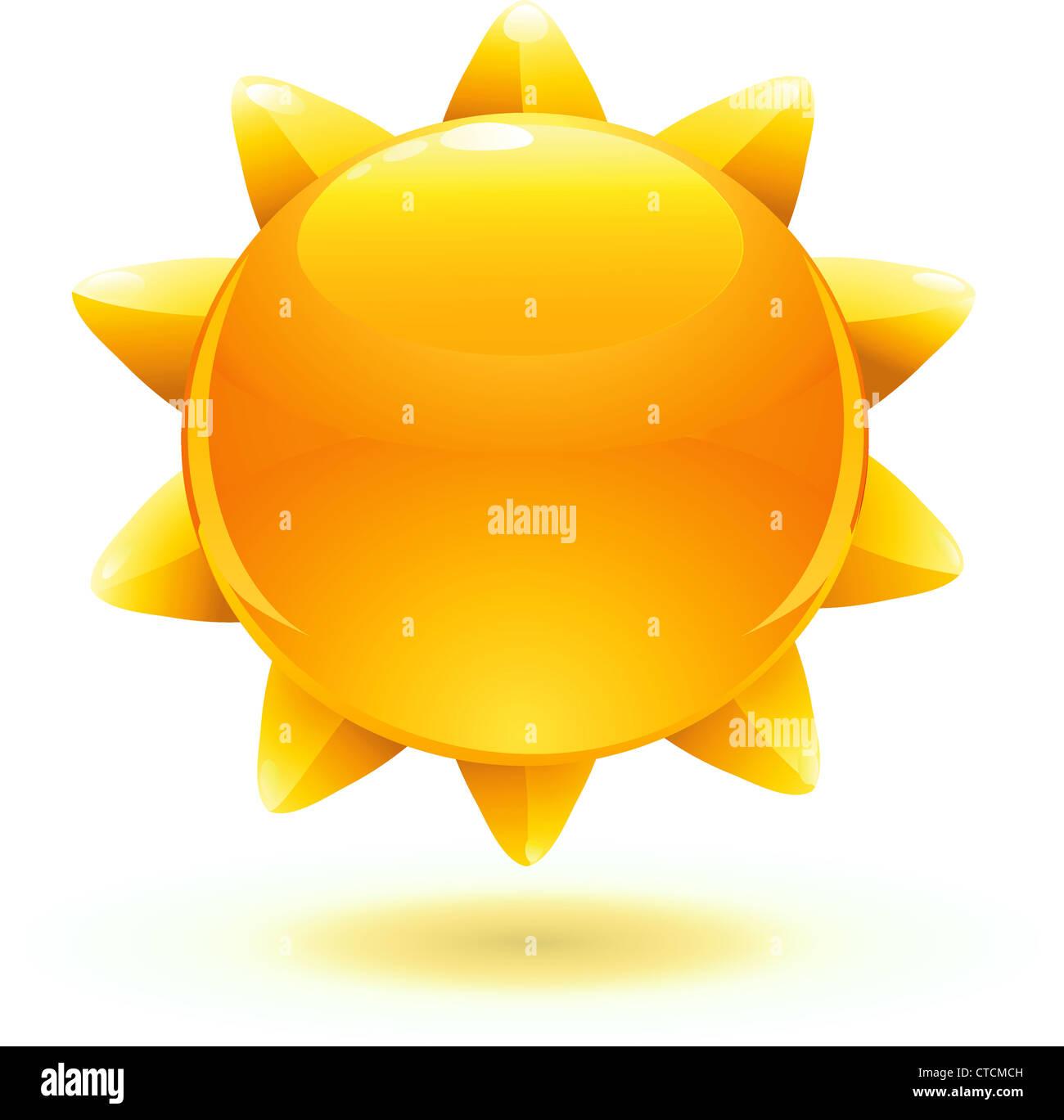 Vector illustration of cool cartoon summer sun Stock Photo - Alamy