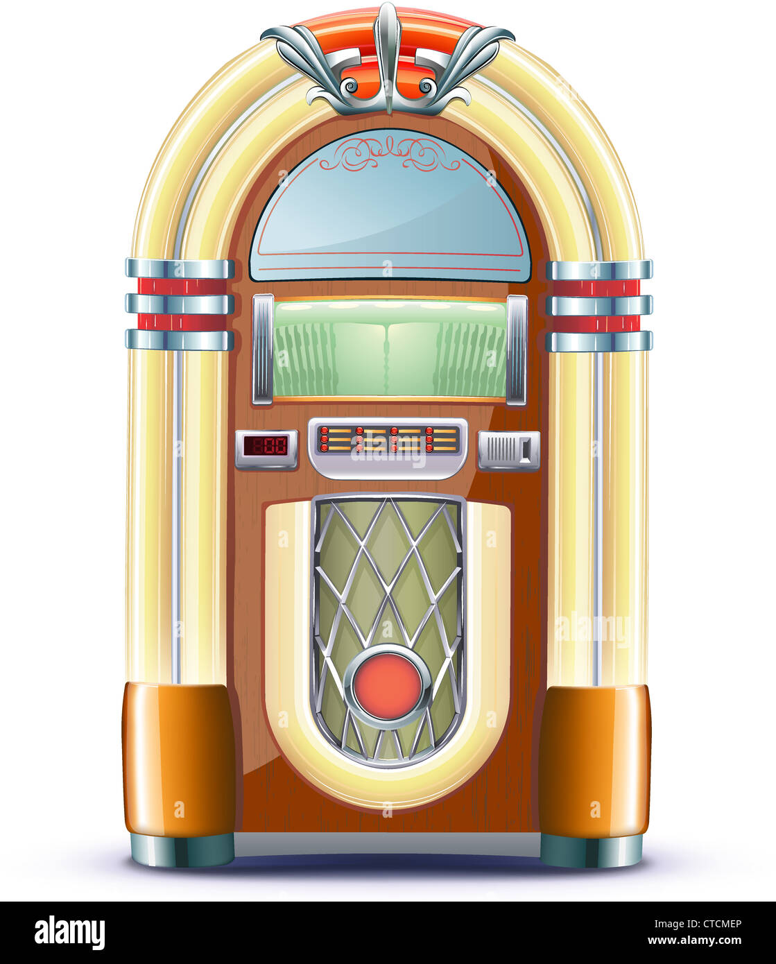 Vector illustration of retro style detailed classic juke box Stock ...