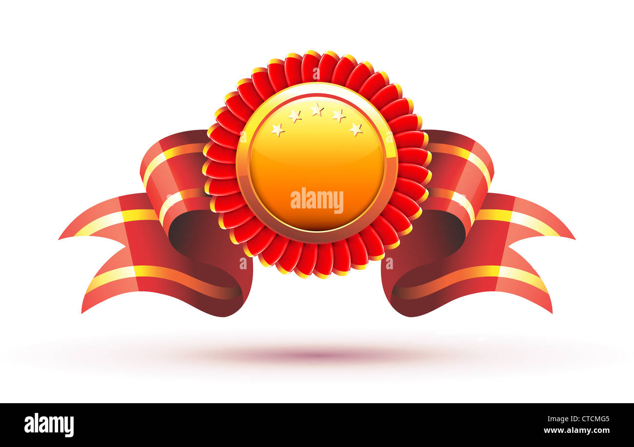 Red ribbon badge hi-res stock photography and images - Alamy