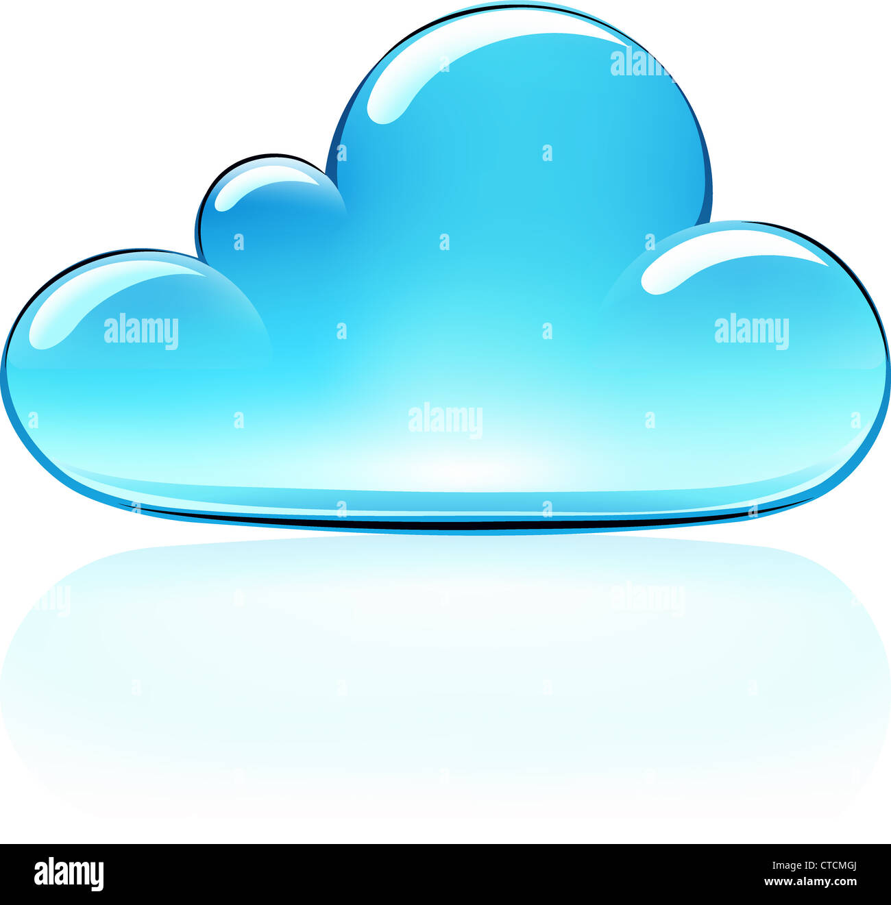 Vector illustration of blue internet cloud icon Stock Photo - Alamy