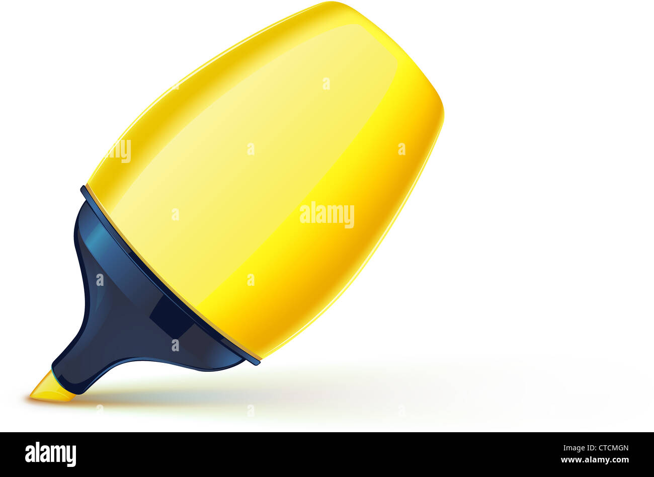 Vector illustration of cool fat yellow marker isolated on white ...