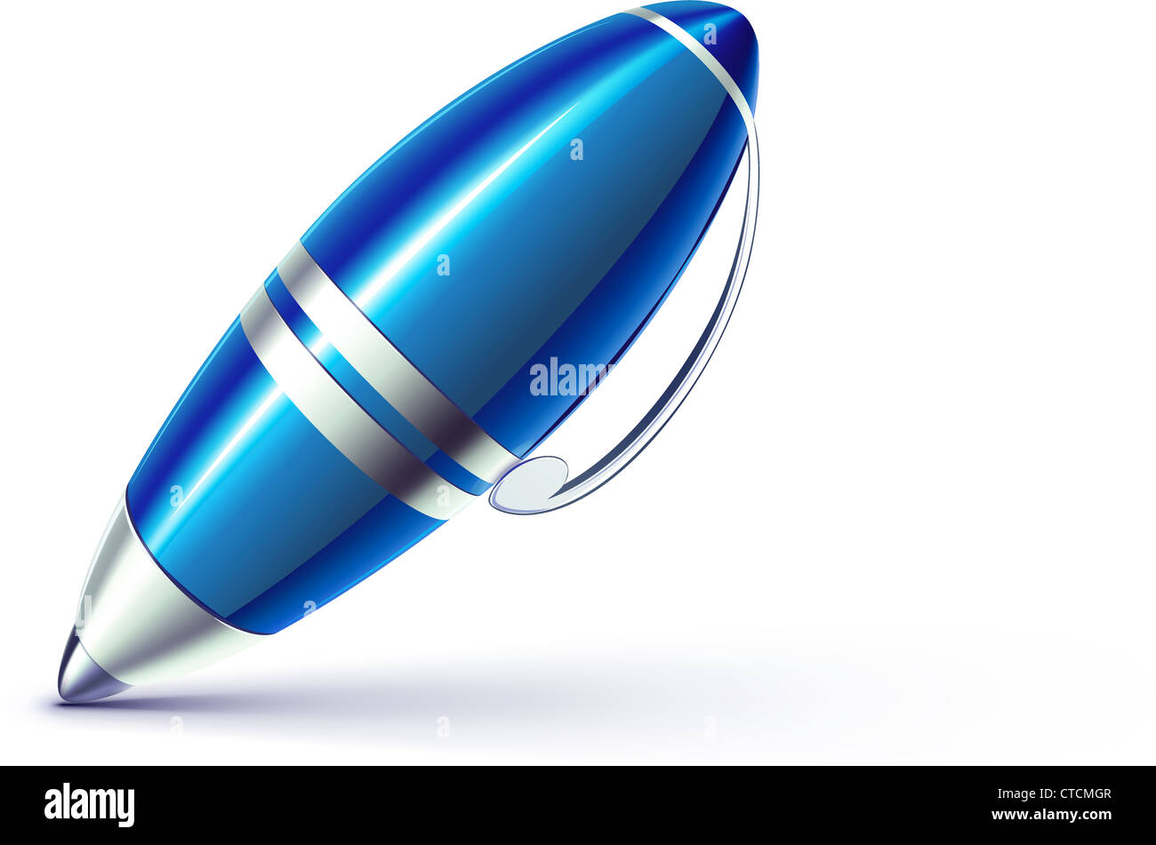 Vector illustration of funky elegant ballpoint pen isolated on white ...