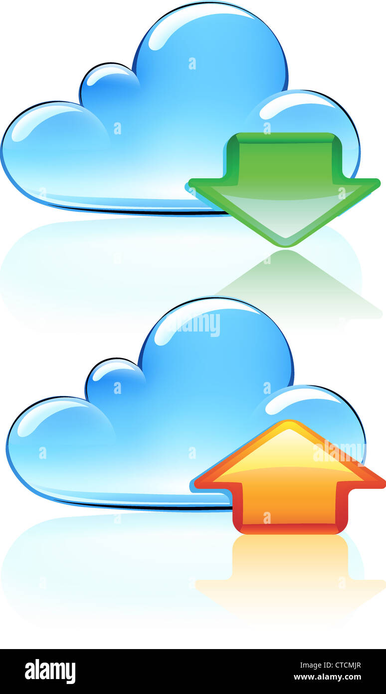 Vector illustration of Cloud Hosting Icons Stock Photo - Alamy