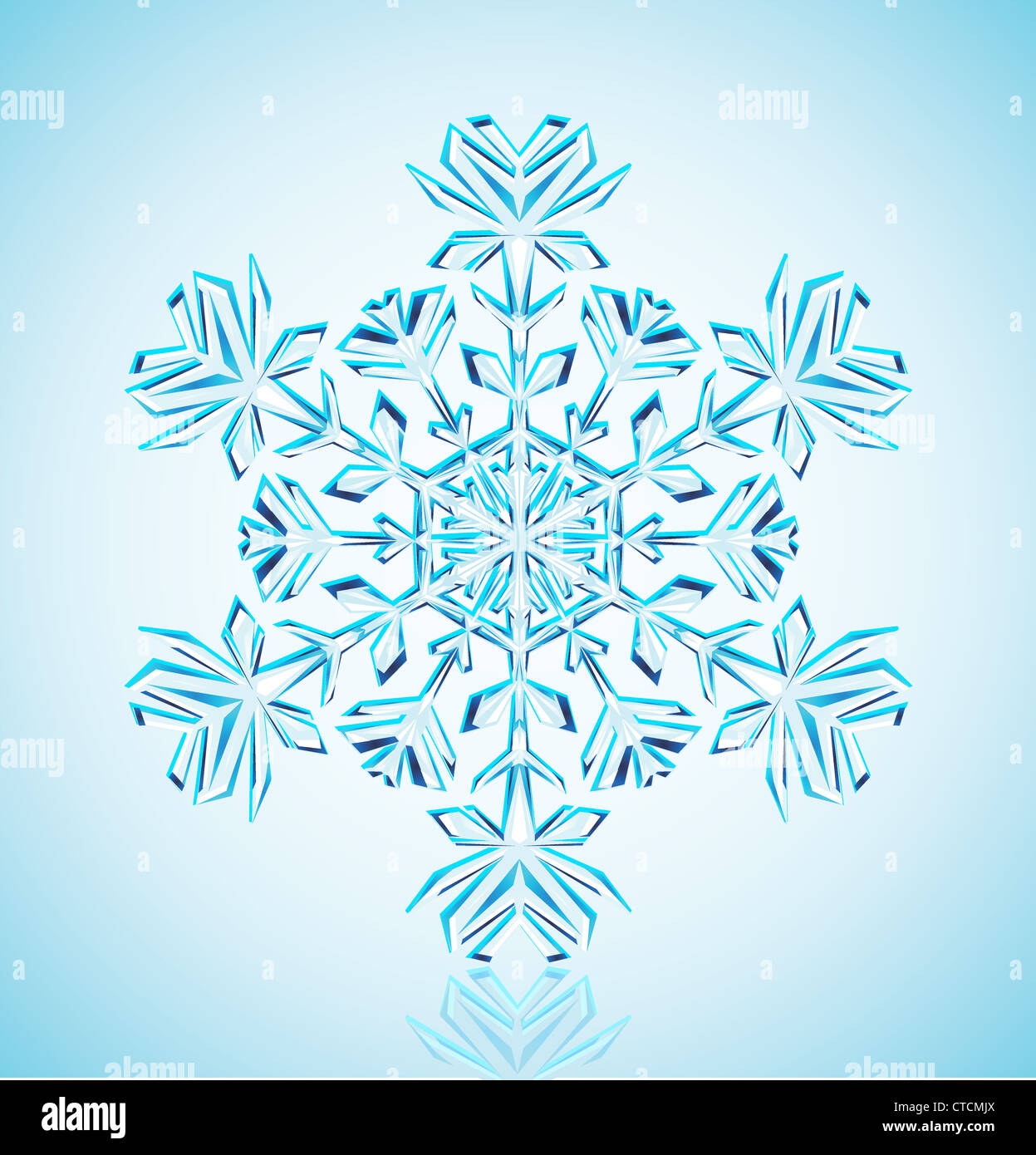 Vector illustration of detailed crystal snowflake Stock Photo - Alamy