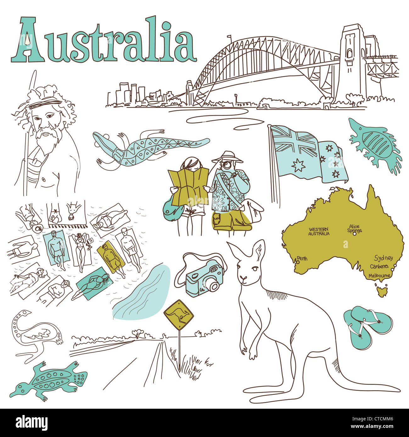 Australia doodles hi-res stock photography and images - Alamy