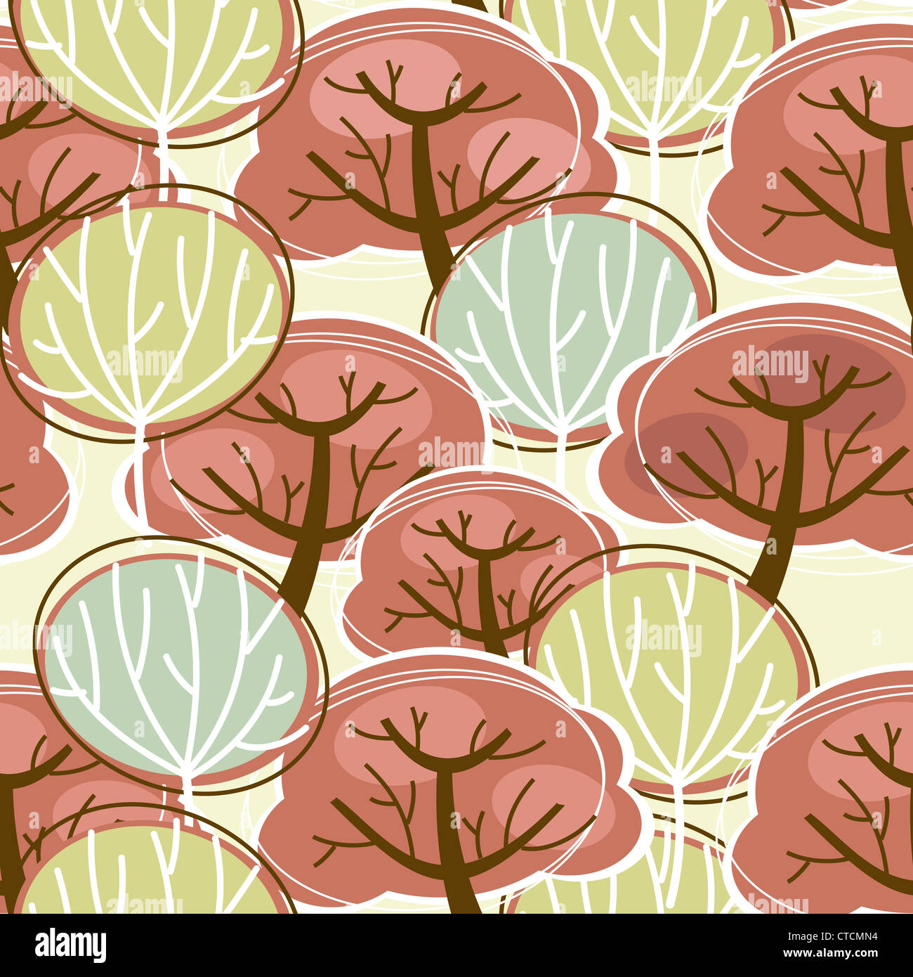 Seamless background made from autumn trees Stock Photo - Alamy