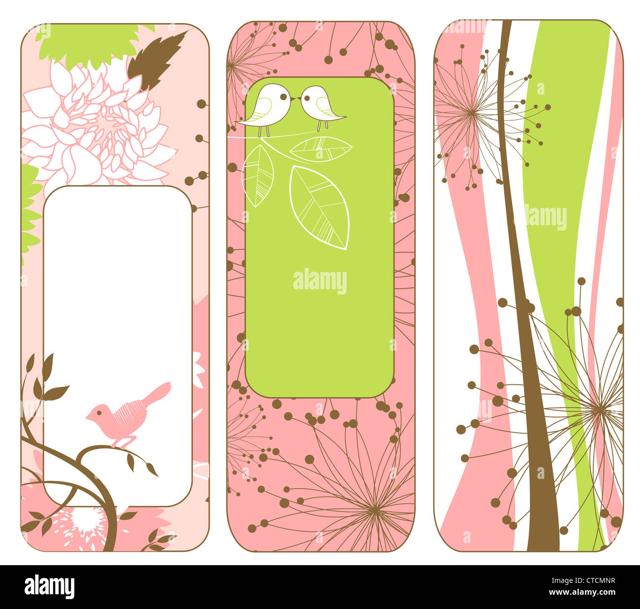 Cute Vertical Retro banners Stock Photo - Alamy