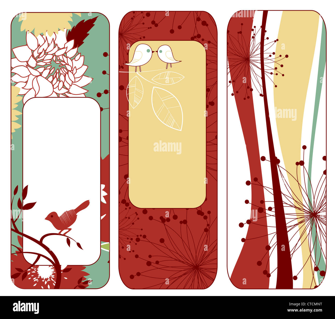 Cute Retro Vertical Retro banners Stock Photo - Alamy