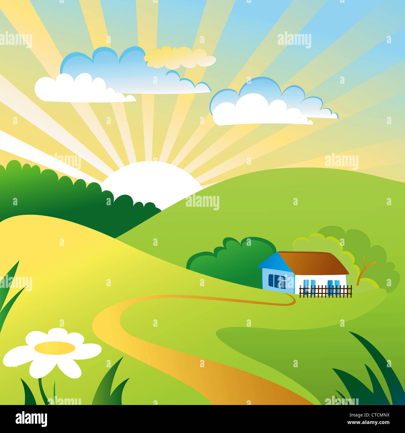 Summer day landscape Stock Photo - Alamy