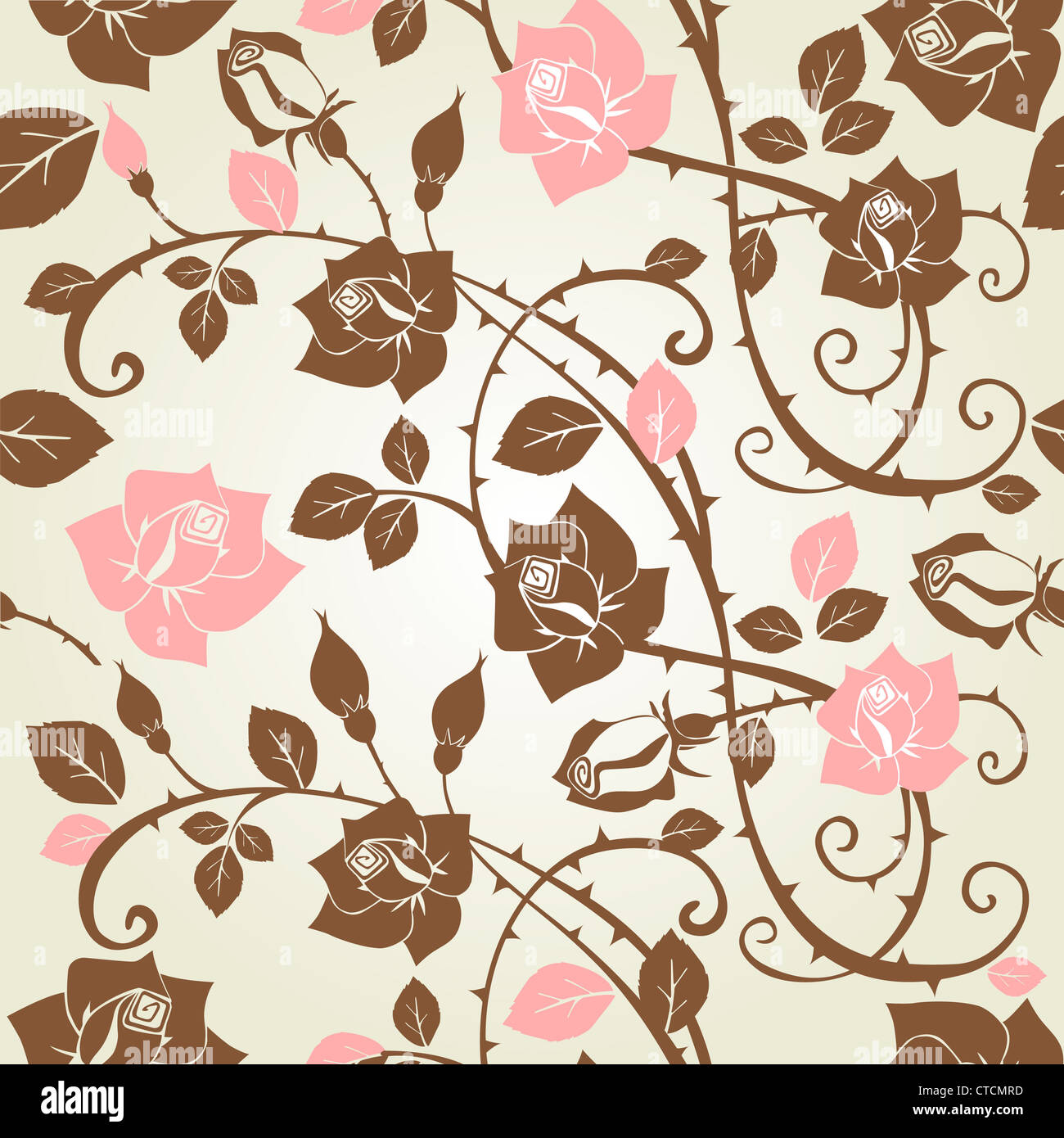 Seamless Floral Rose pattern Stock Photo - Alamy