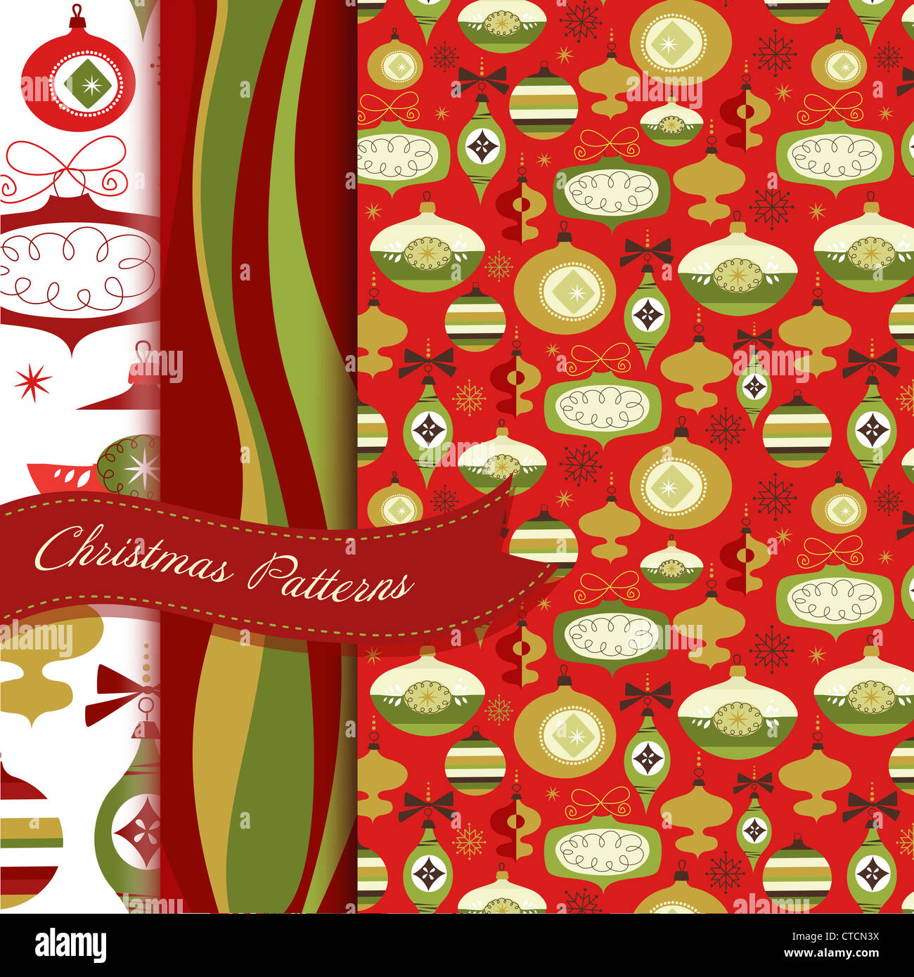 Set of Retro Christmas patterns Stock Photo - Alamy