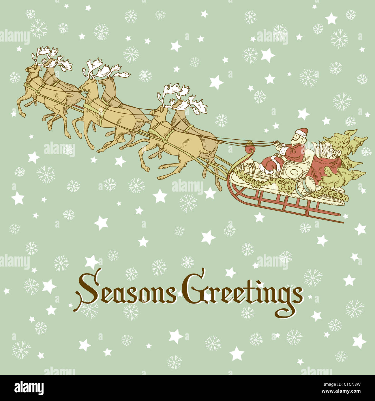 Sleigh flying santa hi-res stock photography and images - Alamy