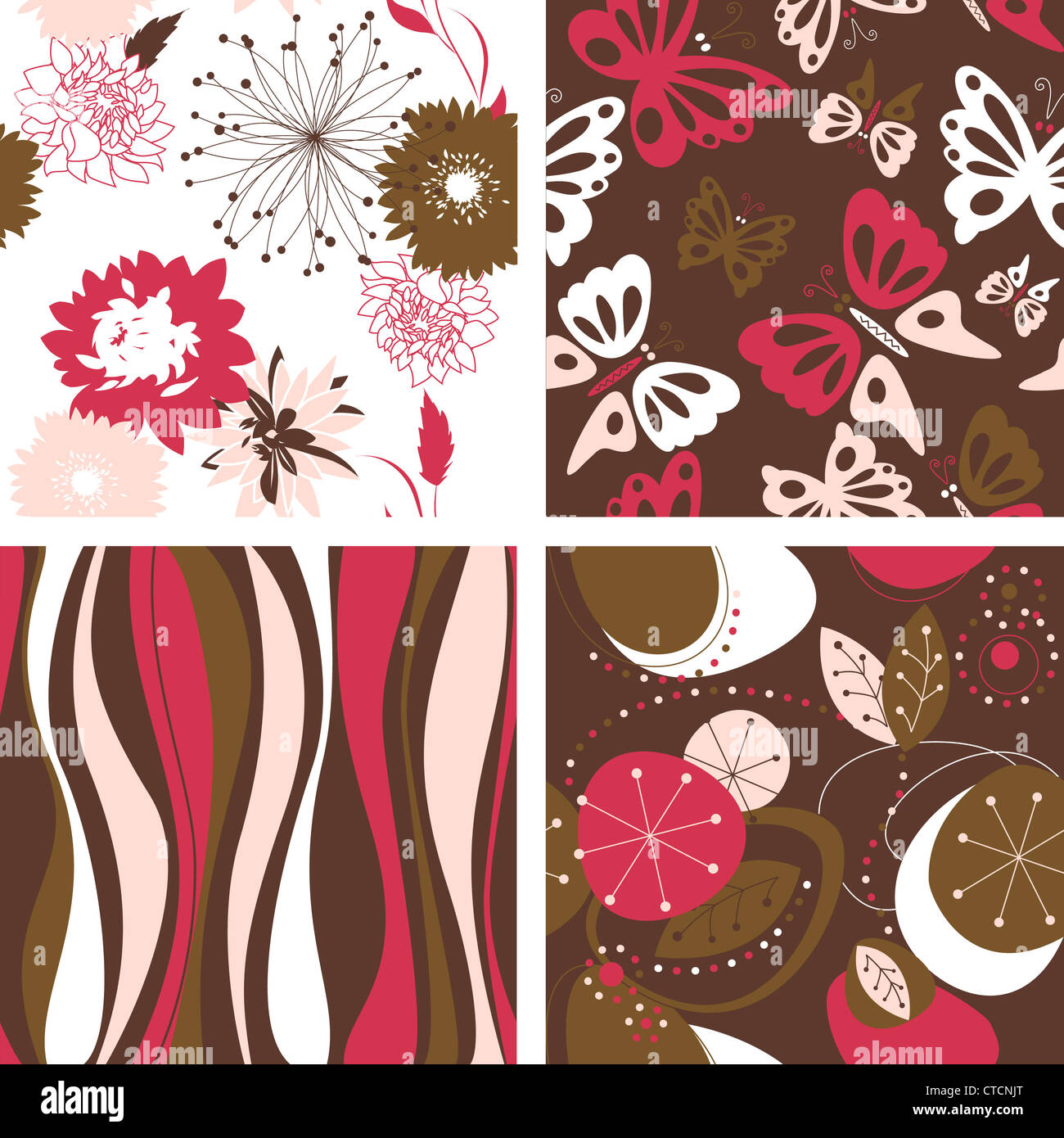 Set of cute Seamless backgrounds Stock Photo - Alamy