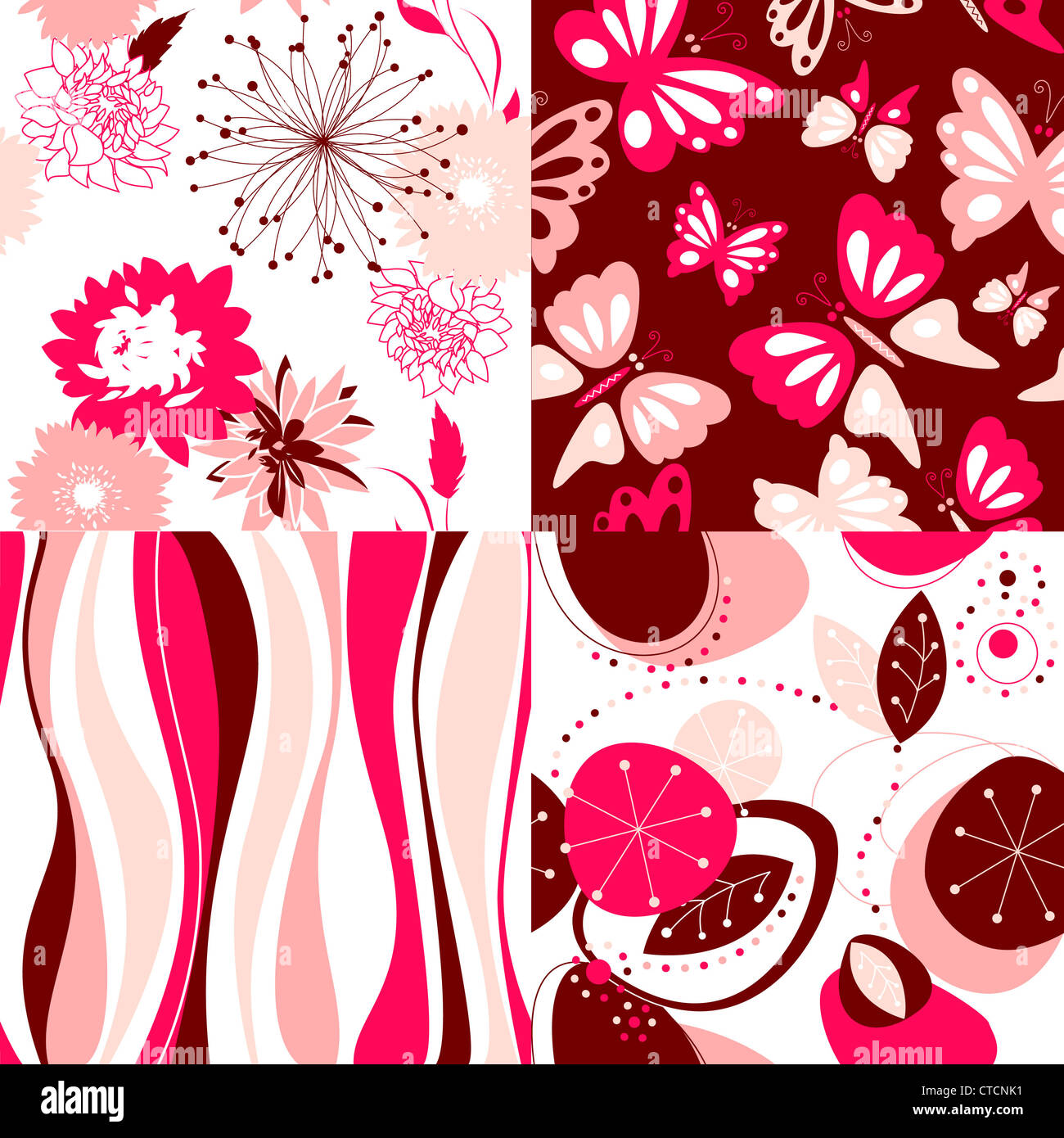 Set of cute Seamless backgrounds Stock Photo - Alamy