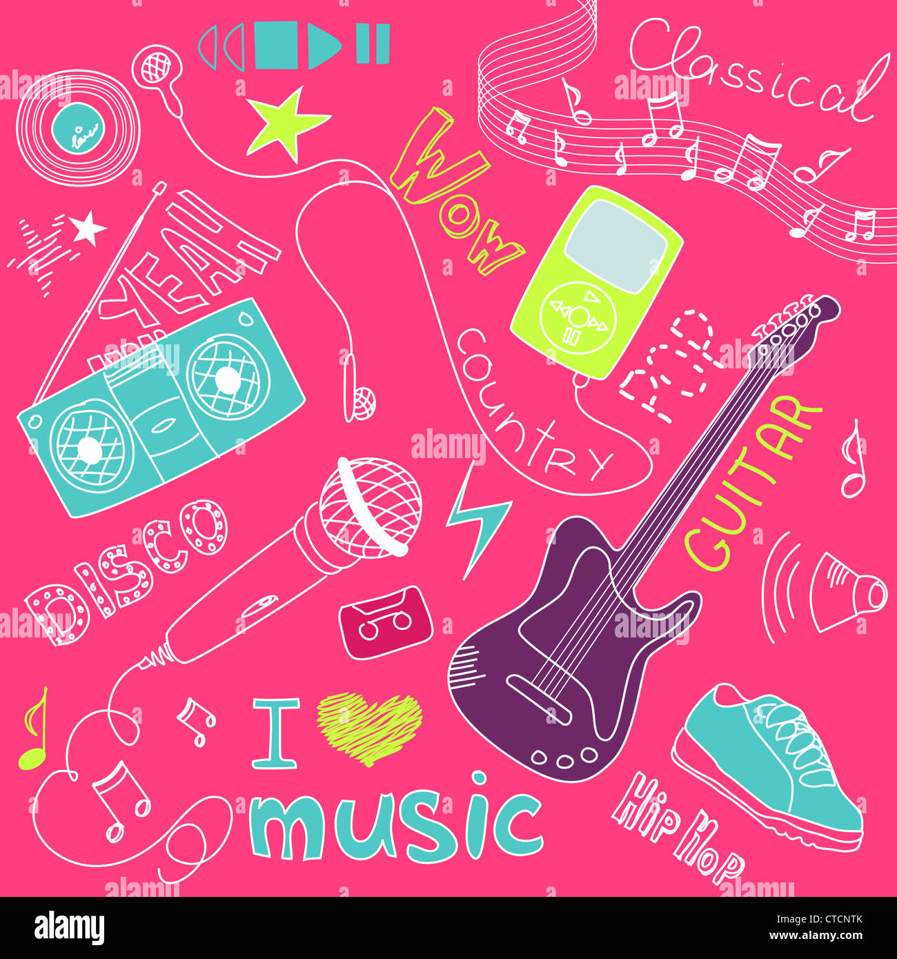 Music Vector Doodles Stock Photo - Alamy