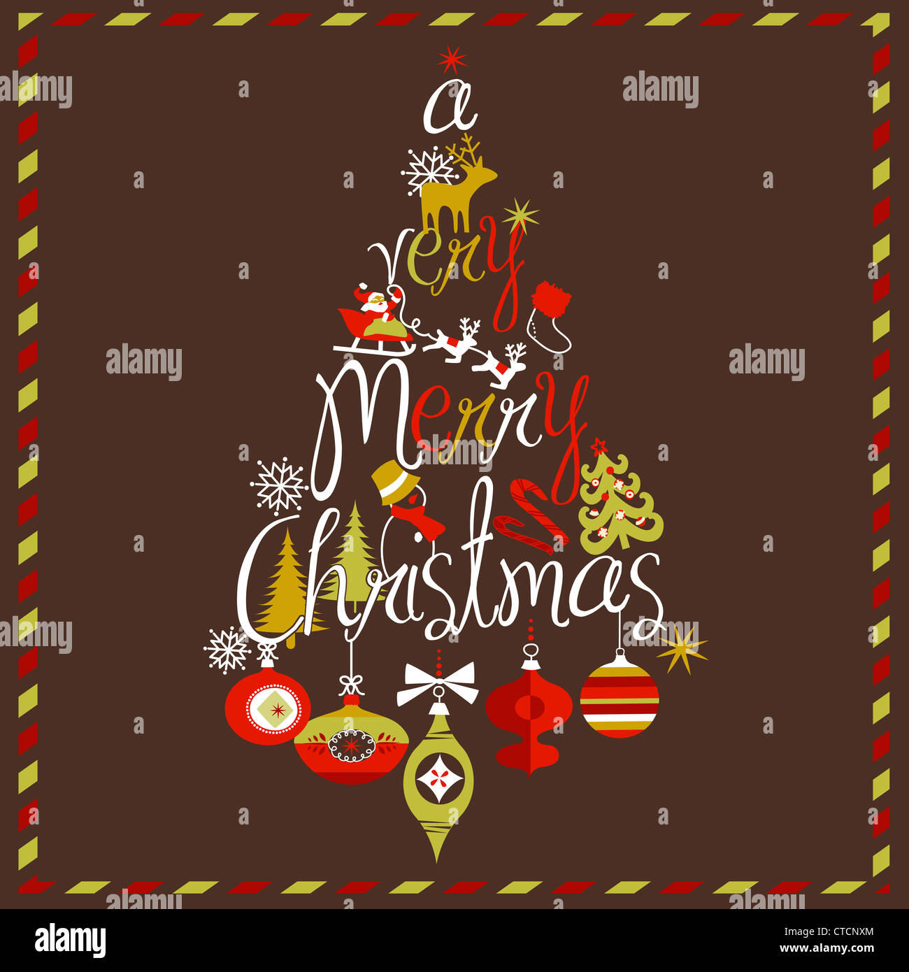 'A Very Merry Christmas' tree design Stock Photo - Alamy