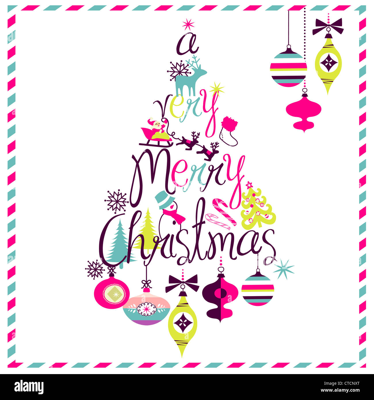 A Very Merry Christmas tree design Stock Photo - Alamy