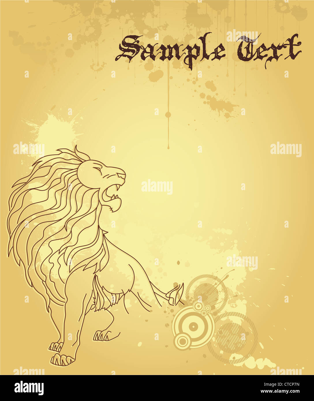 lion vintage style background Stock Photo - Alamy