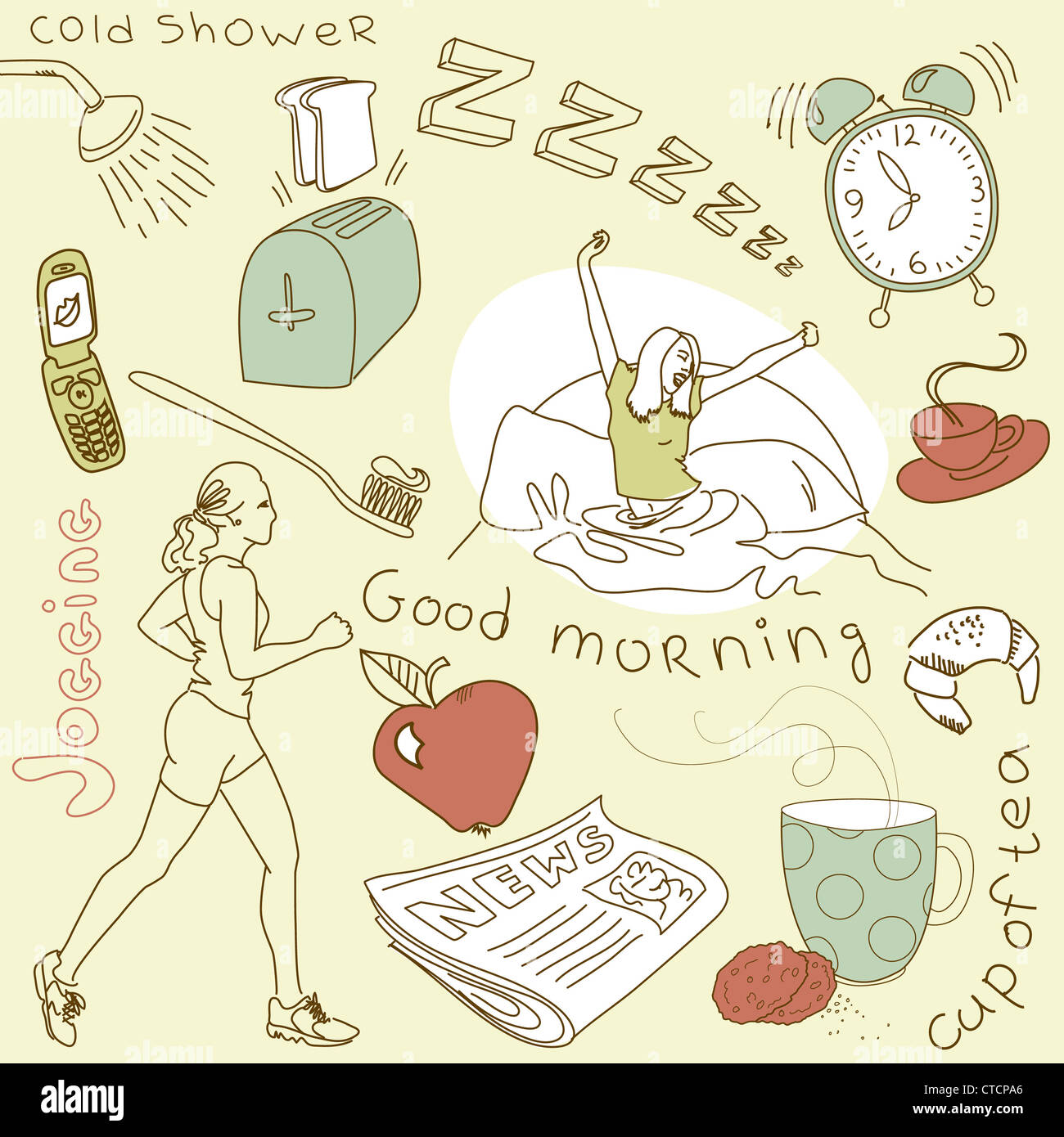 monday morning doodles Stock Photo - Alamy