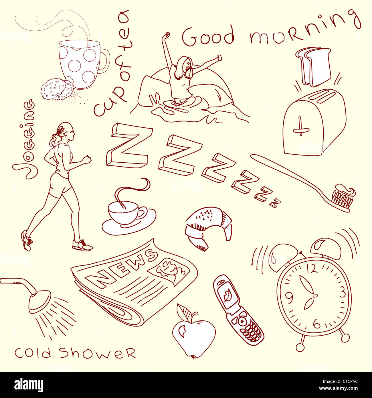 monday morning doodles Stock Photo - Alamy