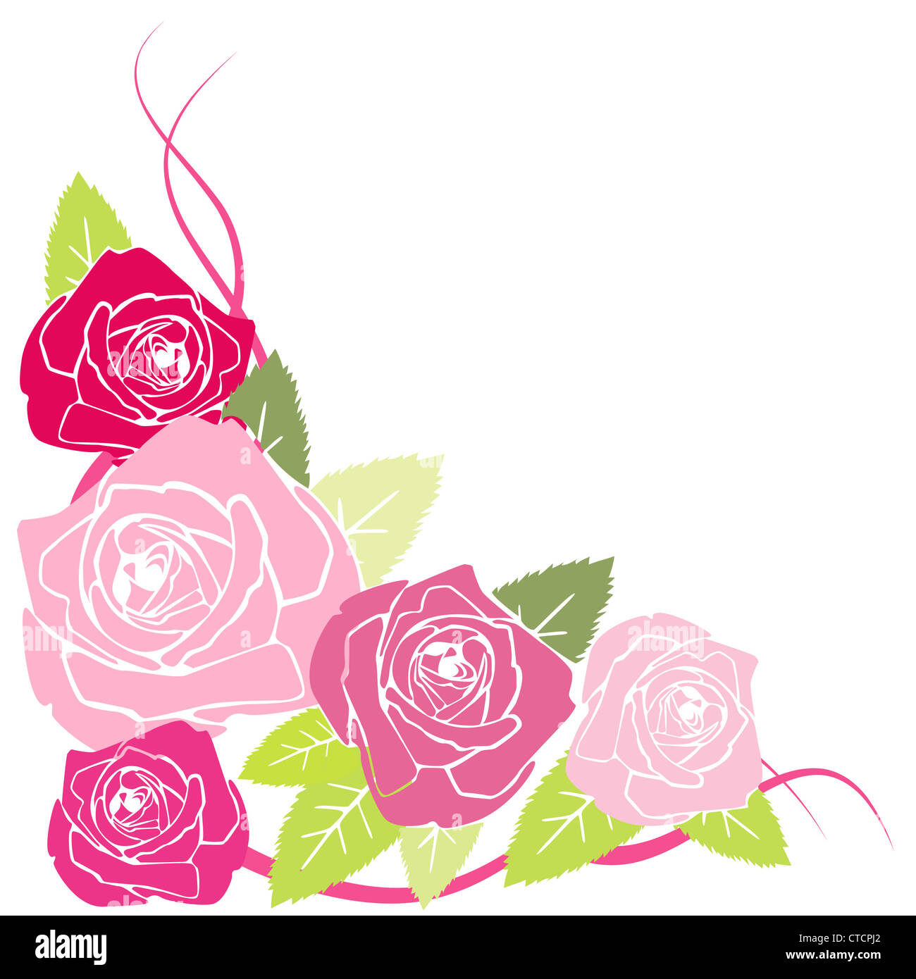 vector stylized red roses Stock Photo - Alamy