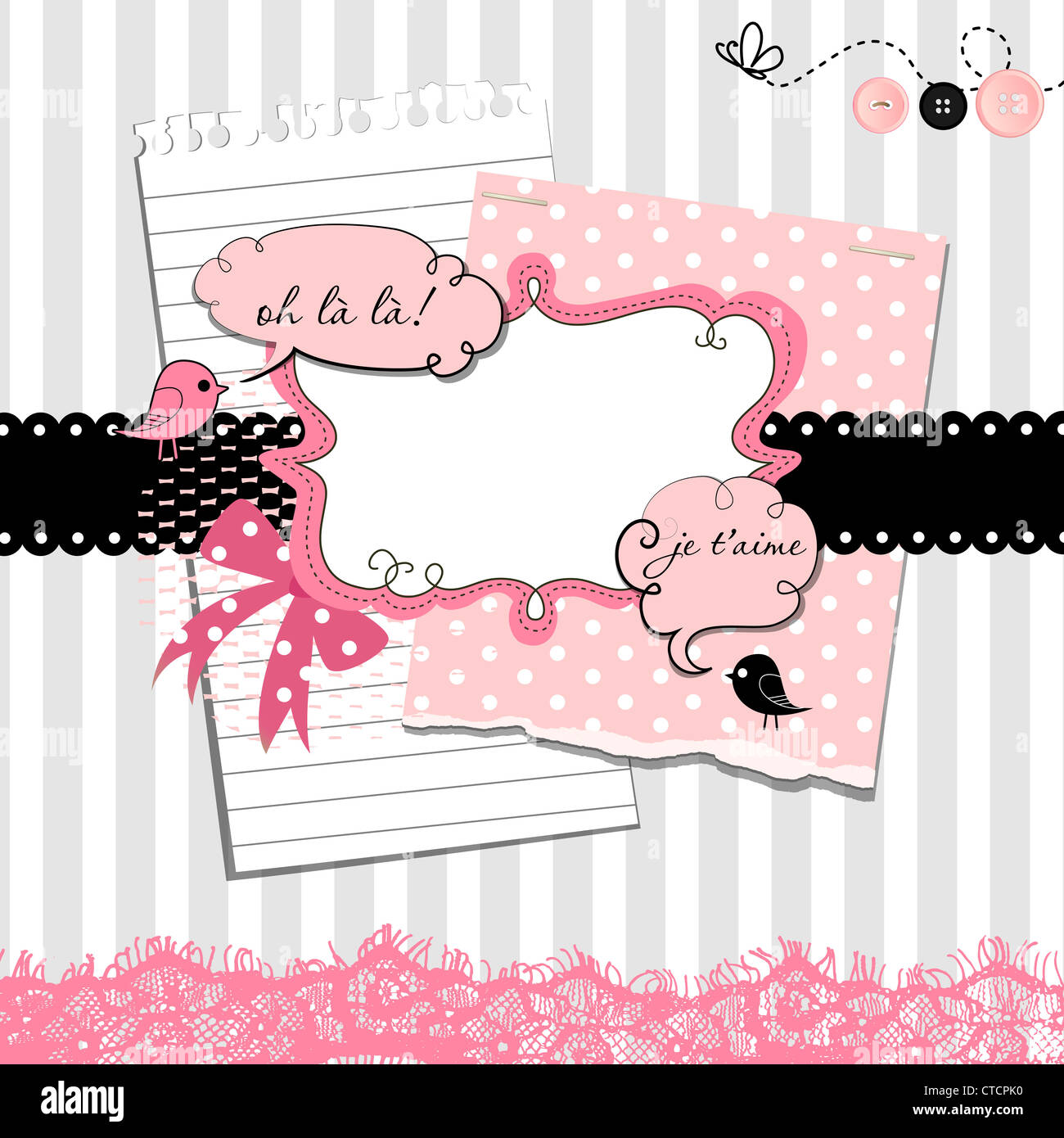 Cute scrapbook elements Stock Photo - Alamy