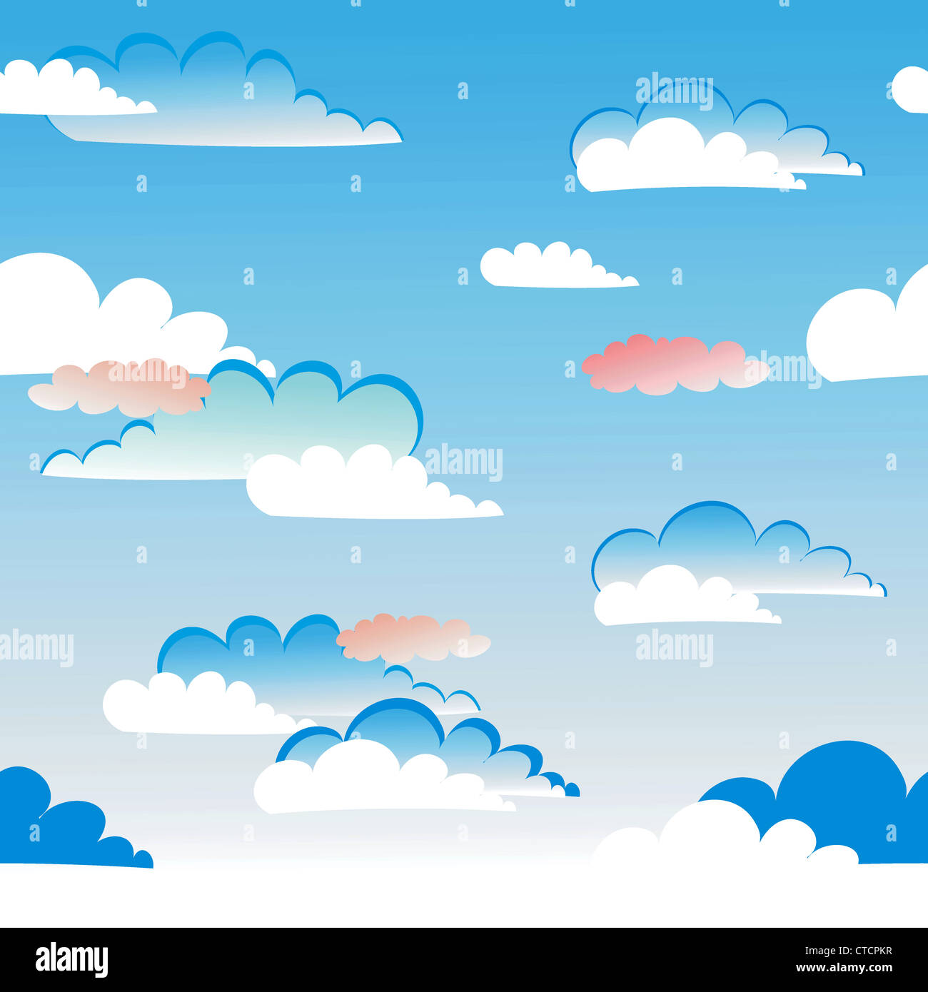 Seamless sky and clouds vector Stock Photo - Alamy