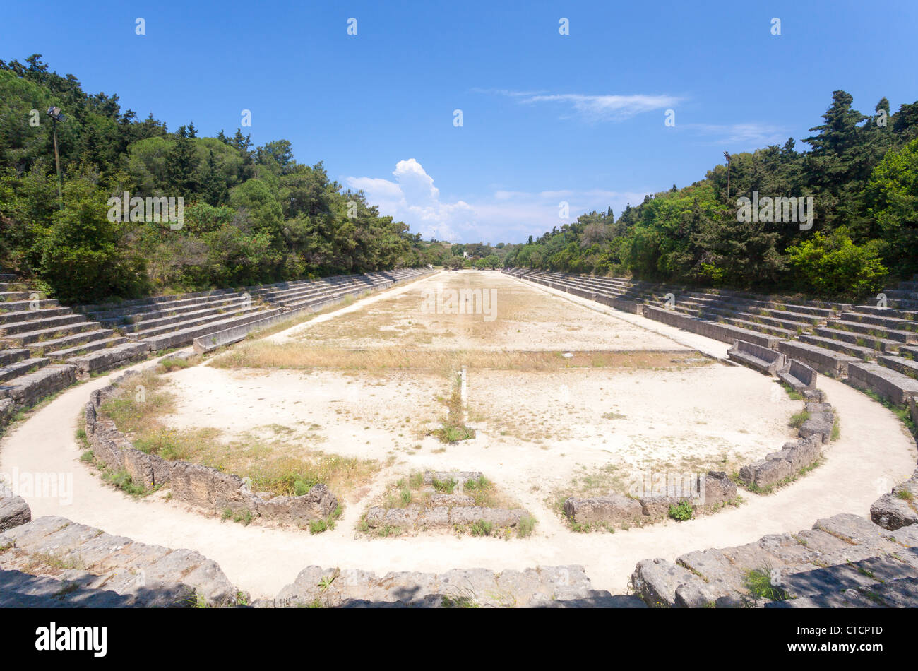 The Stadium at the Acropolis of Rhodes, Rhodes Town Greece Stock Photo ...