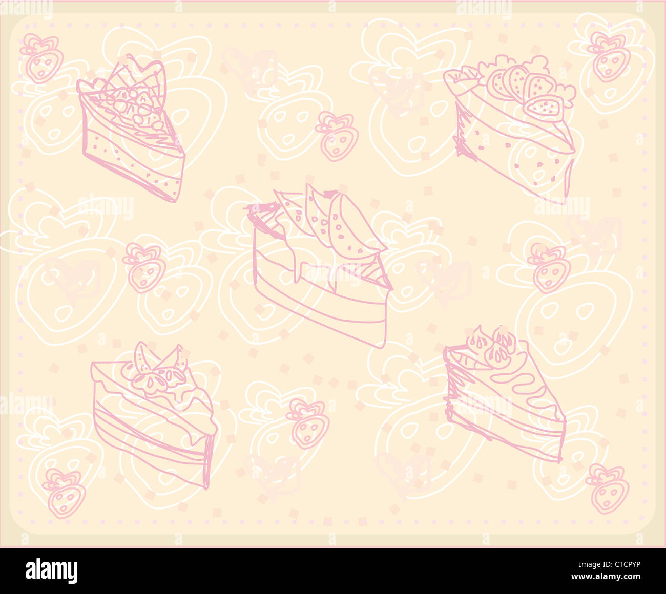 sweet dessert background set Stock Photo - Alamy