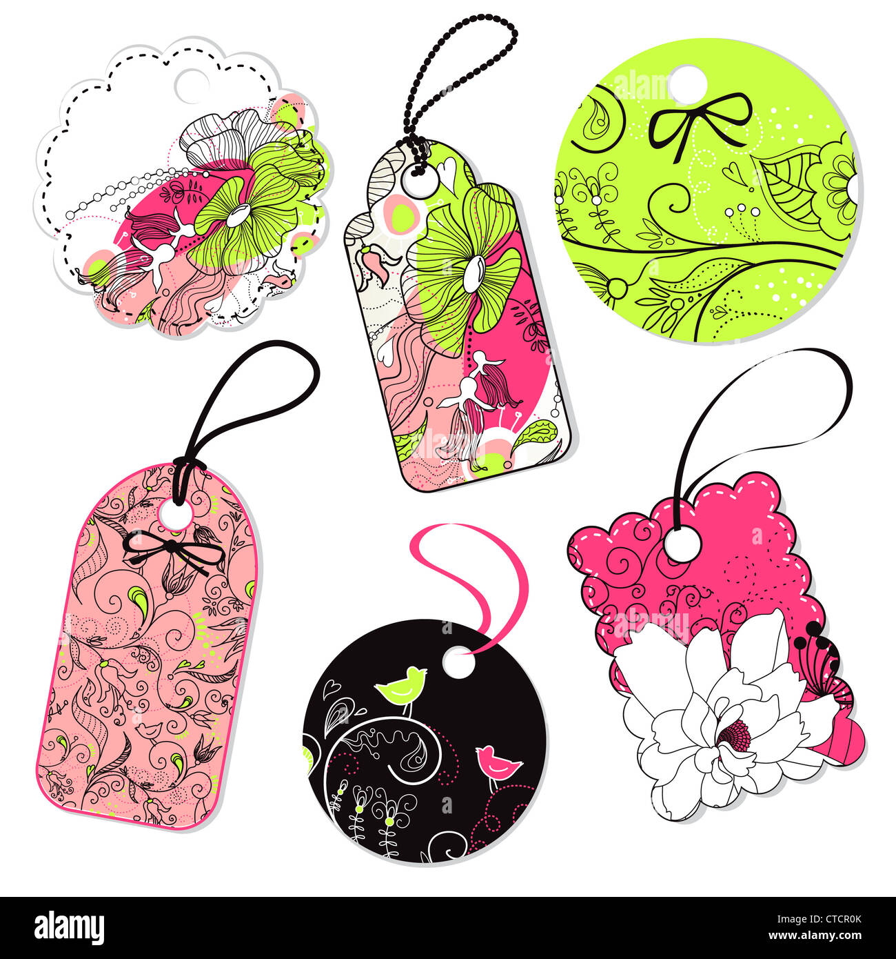 Collection of cute Tags Stock Photo - Alamy