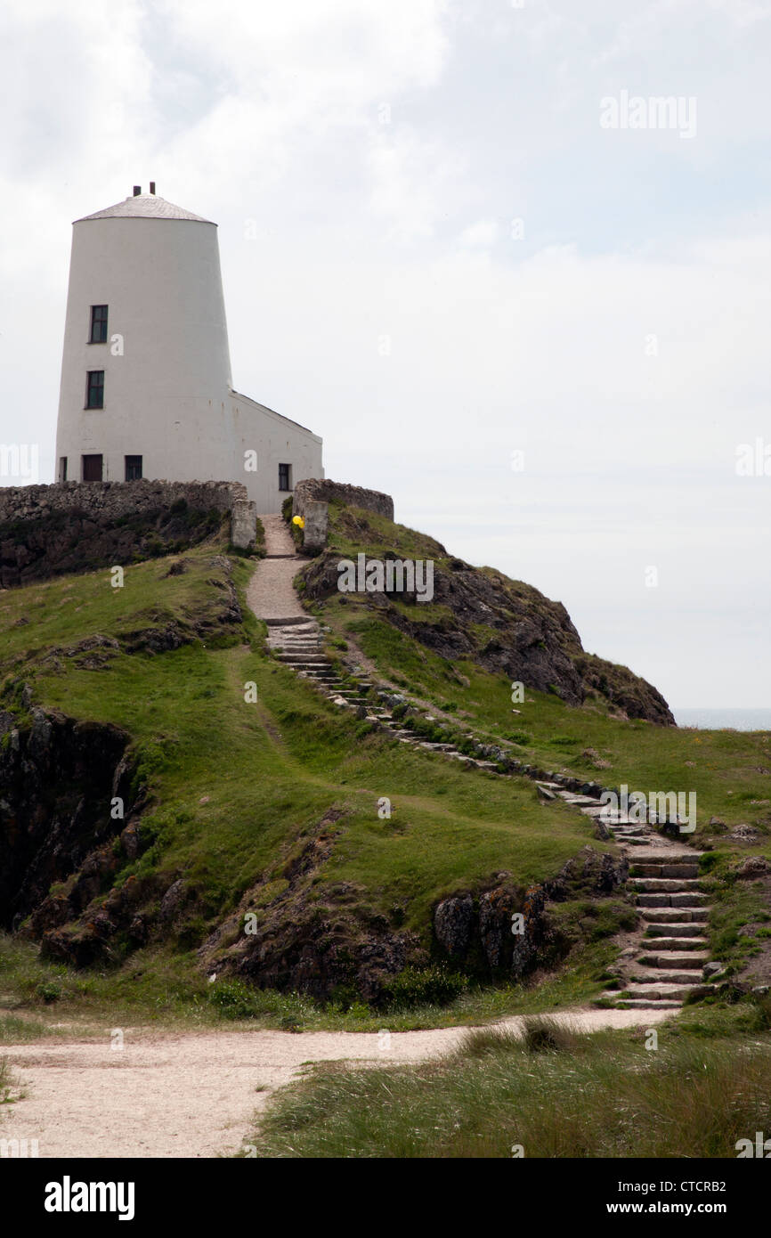 Twr Mawr lighthouse Llanddwyn Island Anglesey North Wales UK Stock ...