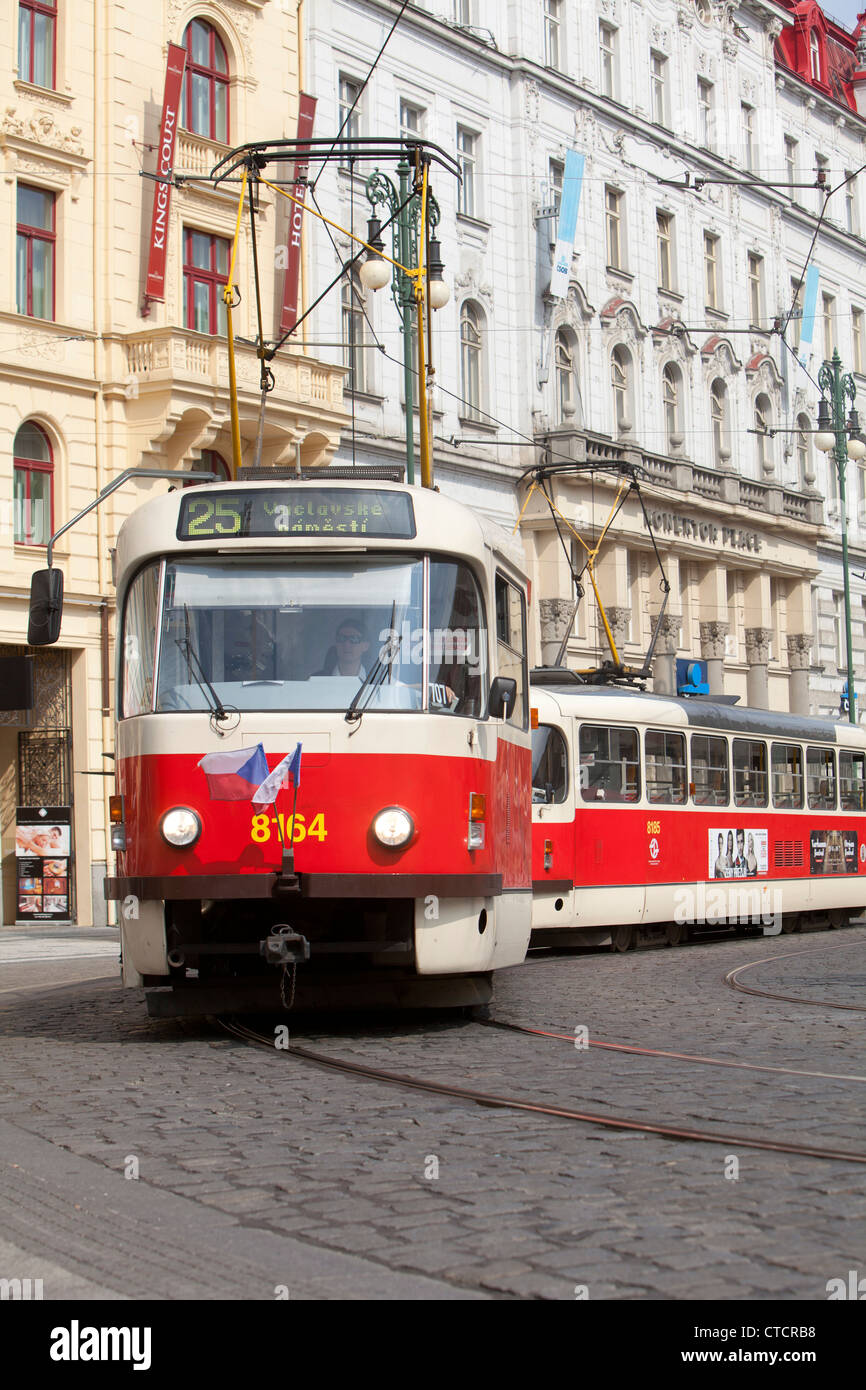 Prague tramway city hi-res stock photography and images - Alamy