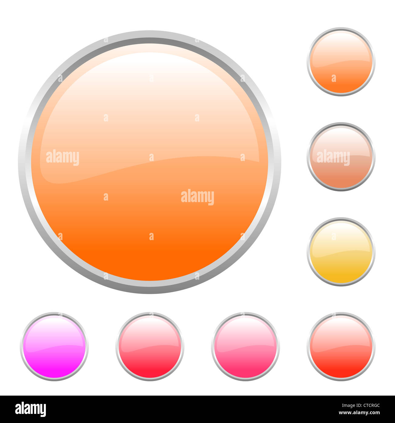 Vector illustration of modern shiny round buttons set Stock Photo - Alamy
