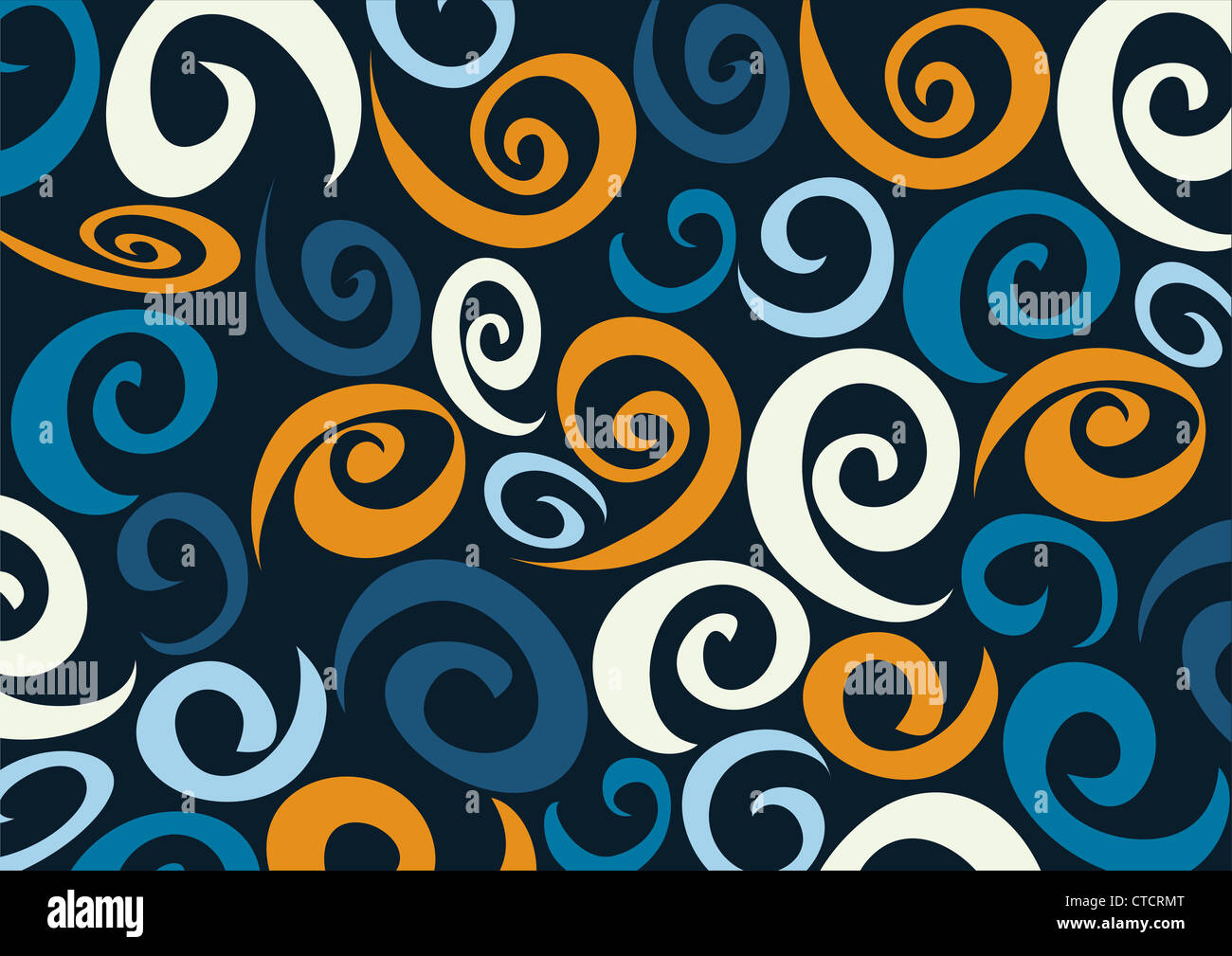 Vector illustration of Retro pattern background in curly style Stock ...